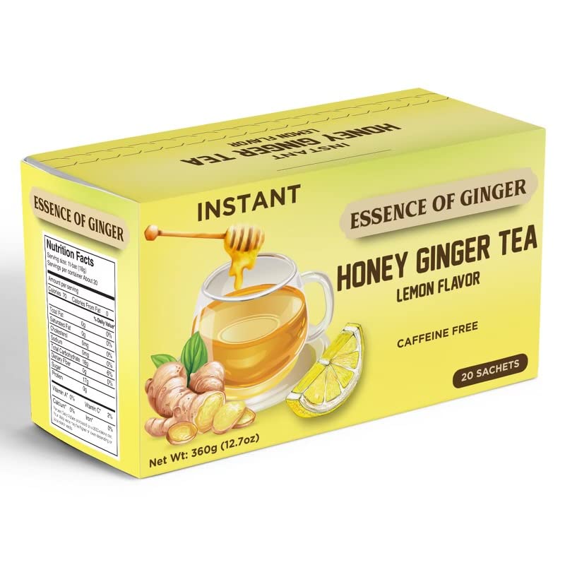 Natural Honey Lemon Ginger Herbal Tea 20 Sachet Packets Instant ...