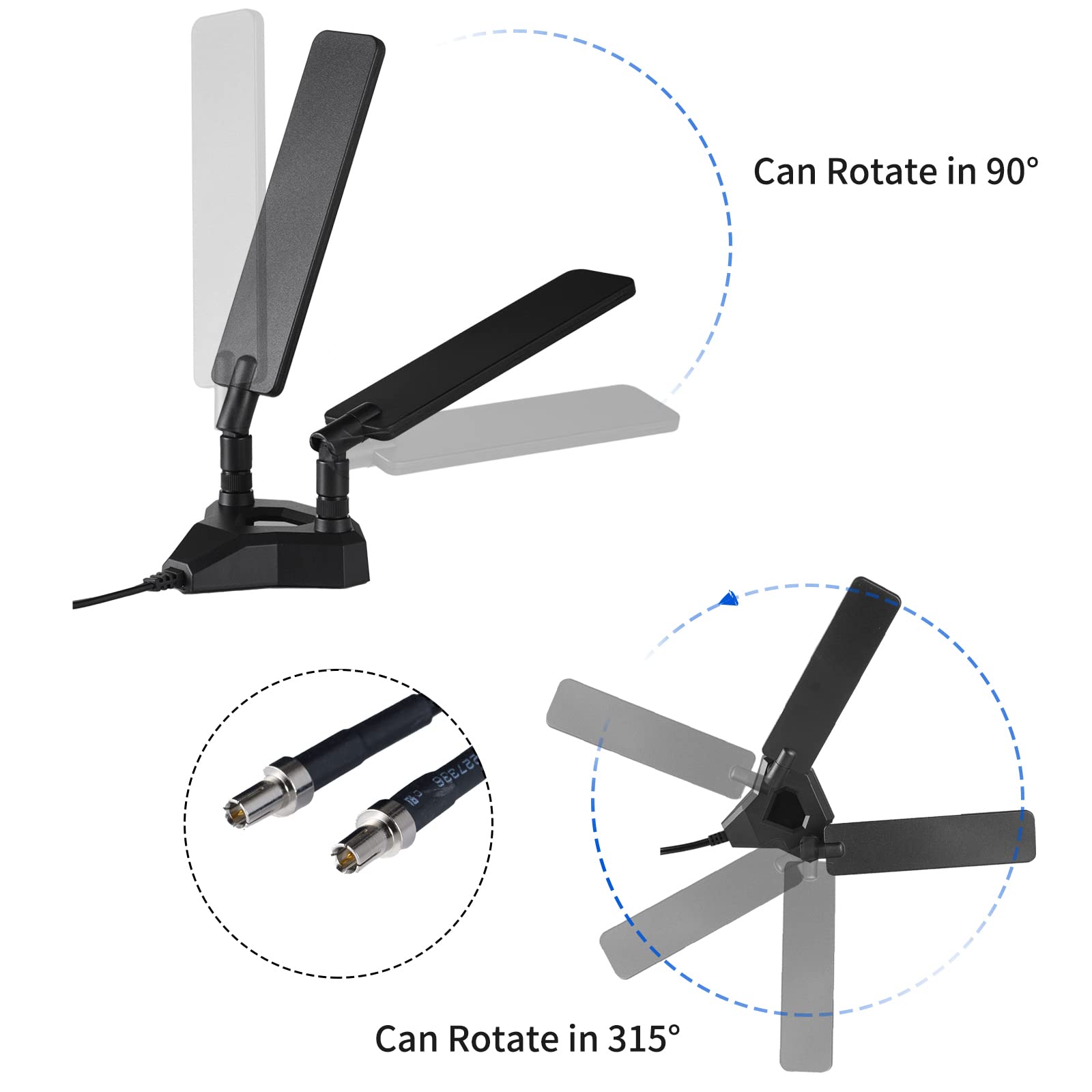 9dBi Magnetic Base Dual TS9 Antenna for Netgear Nighthawk M1 MR1100 ...