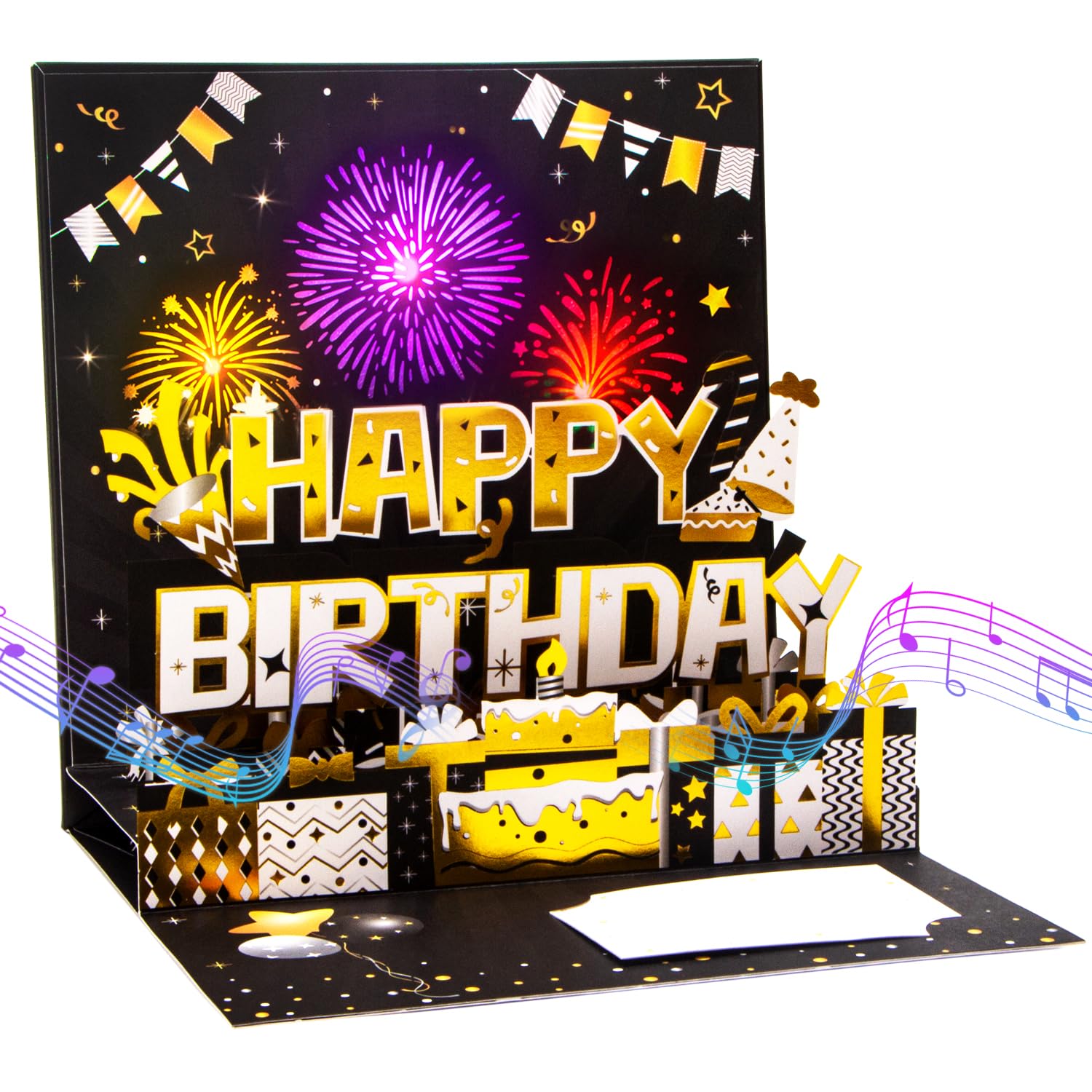 Ribbli Birthday Cards Light and Musical Fireworks Happy Birthday Card ...