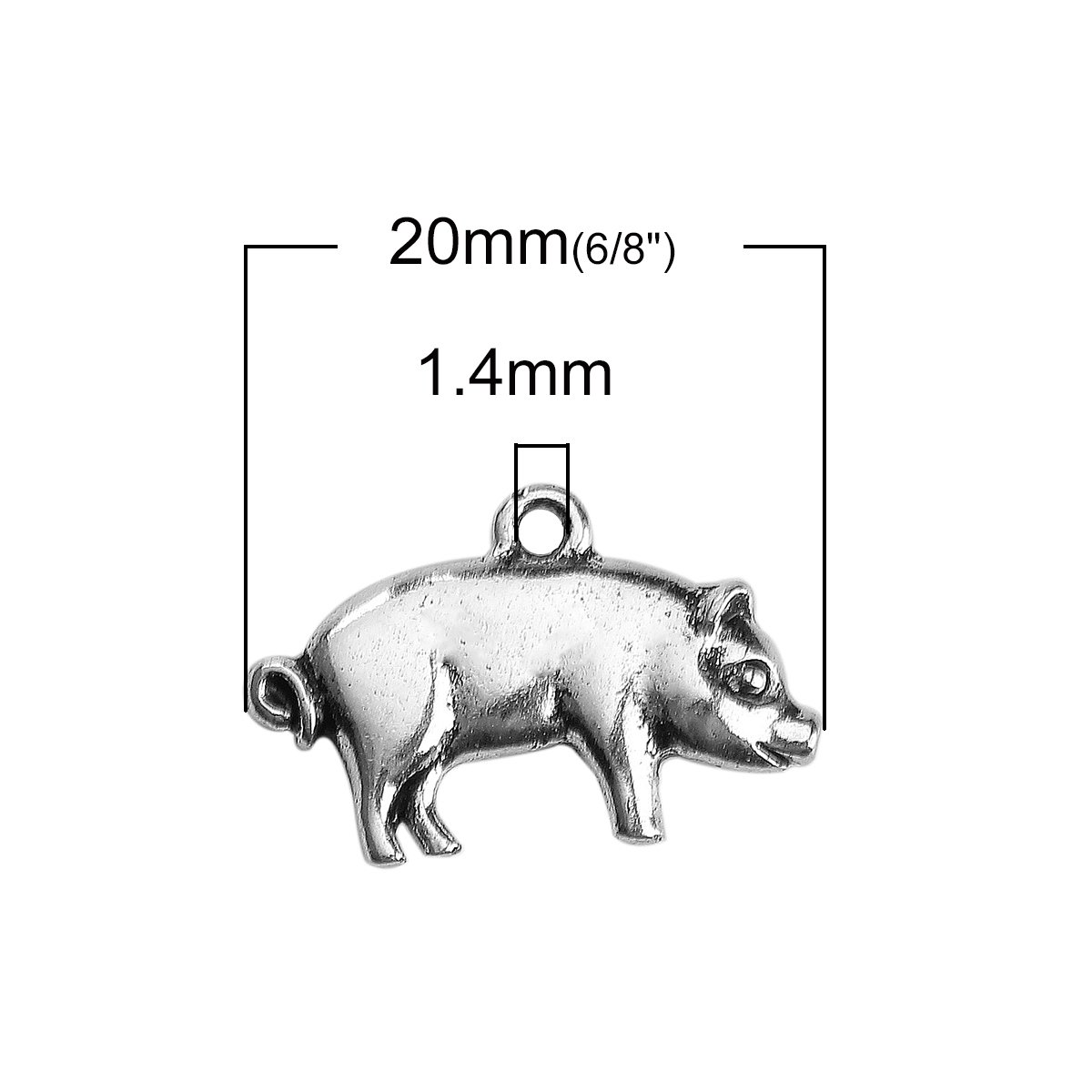 JGFinds Farming Charm Pendants 50 Pack, Silver Tone On the Farm (30 Pig ...
