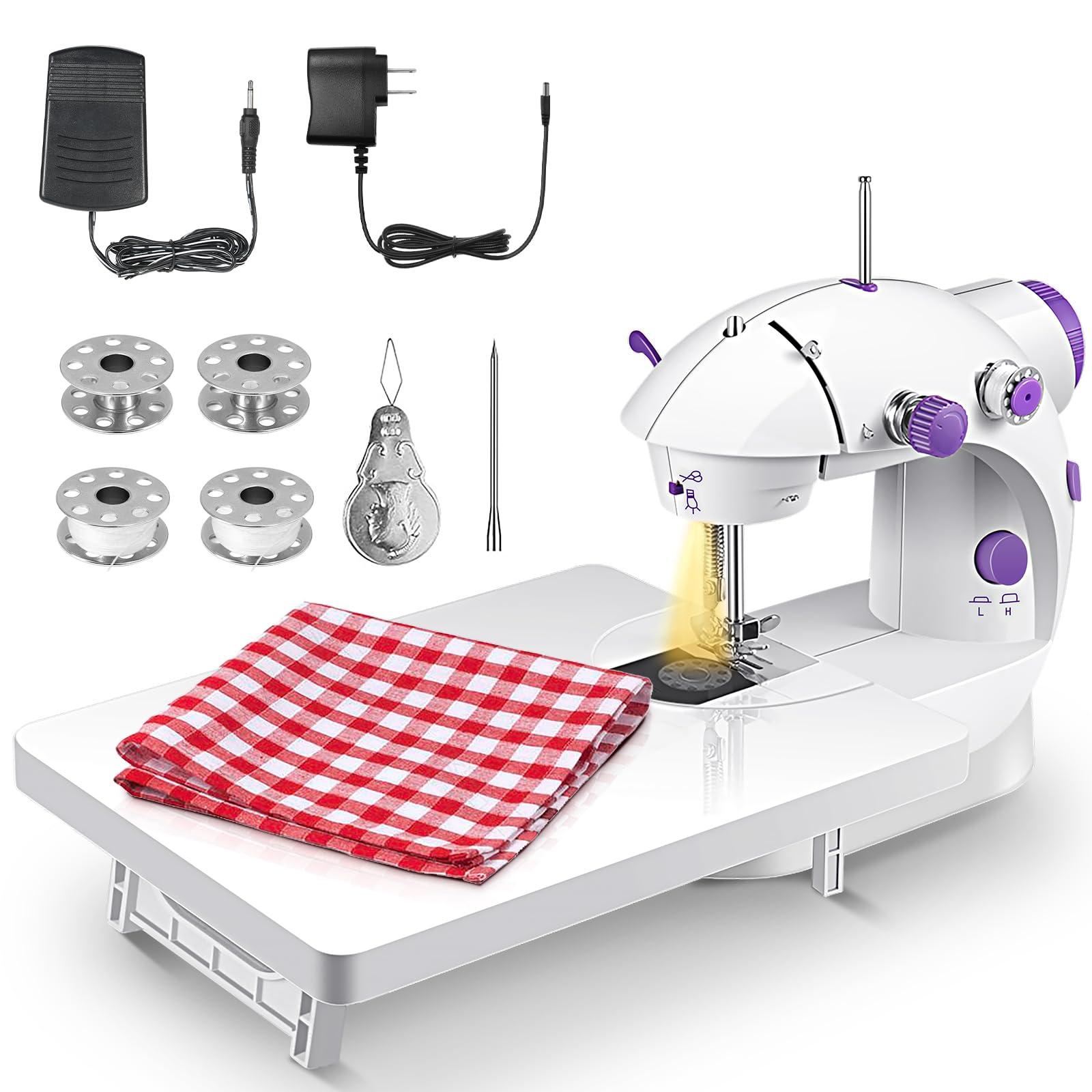 Portable Sewing Machine with Extension Table and Light,Mini Handheld ...