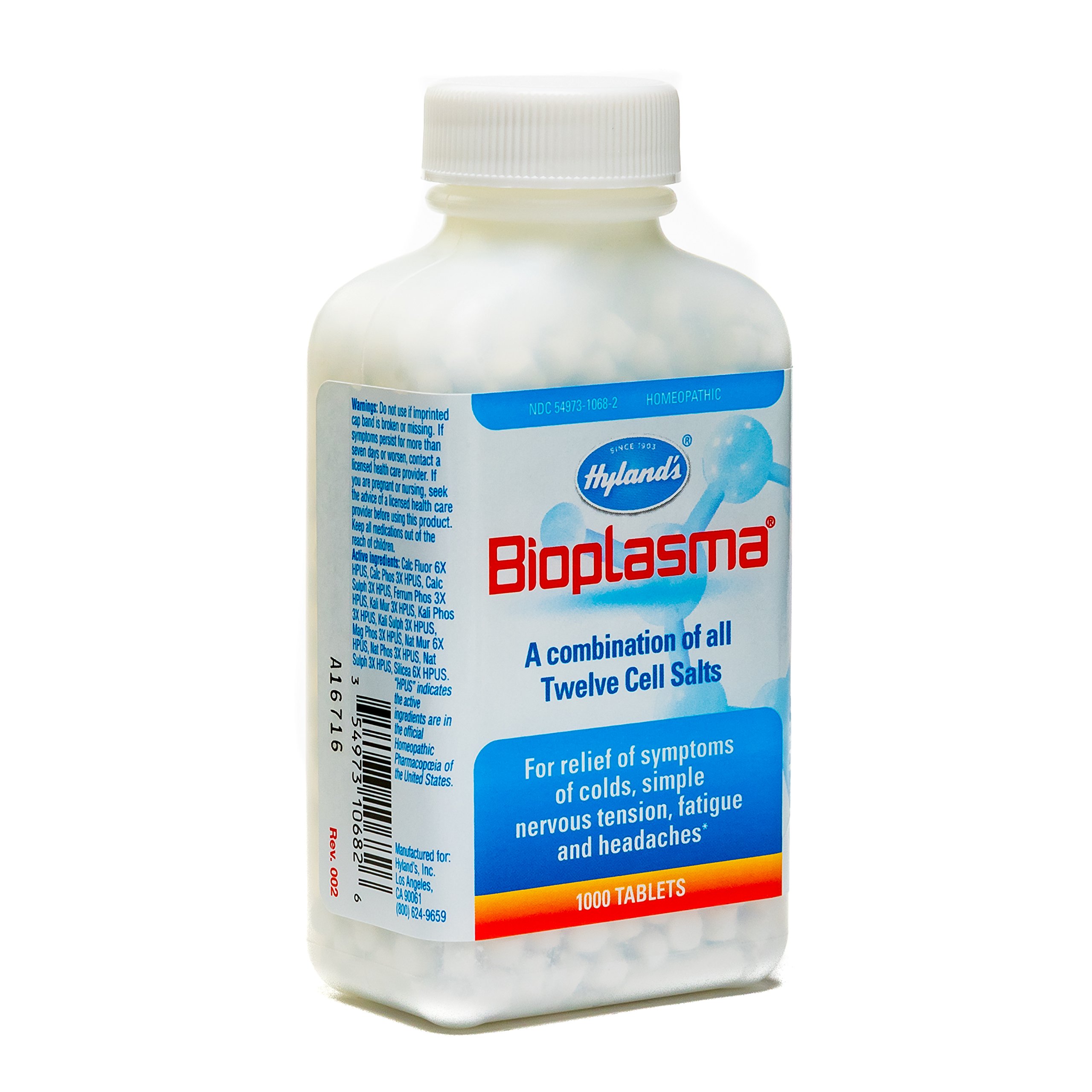 Bioplasma Cell Salts Tablets by Hyland's, Natural Homeopathic ...