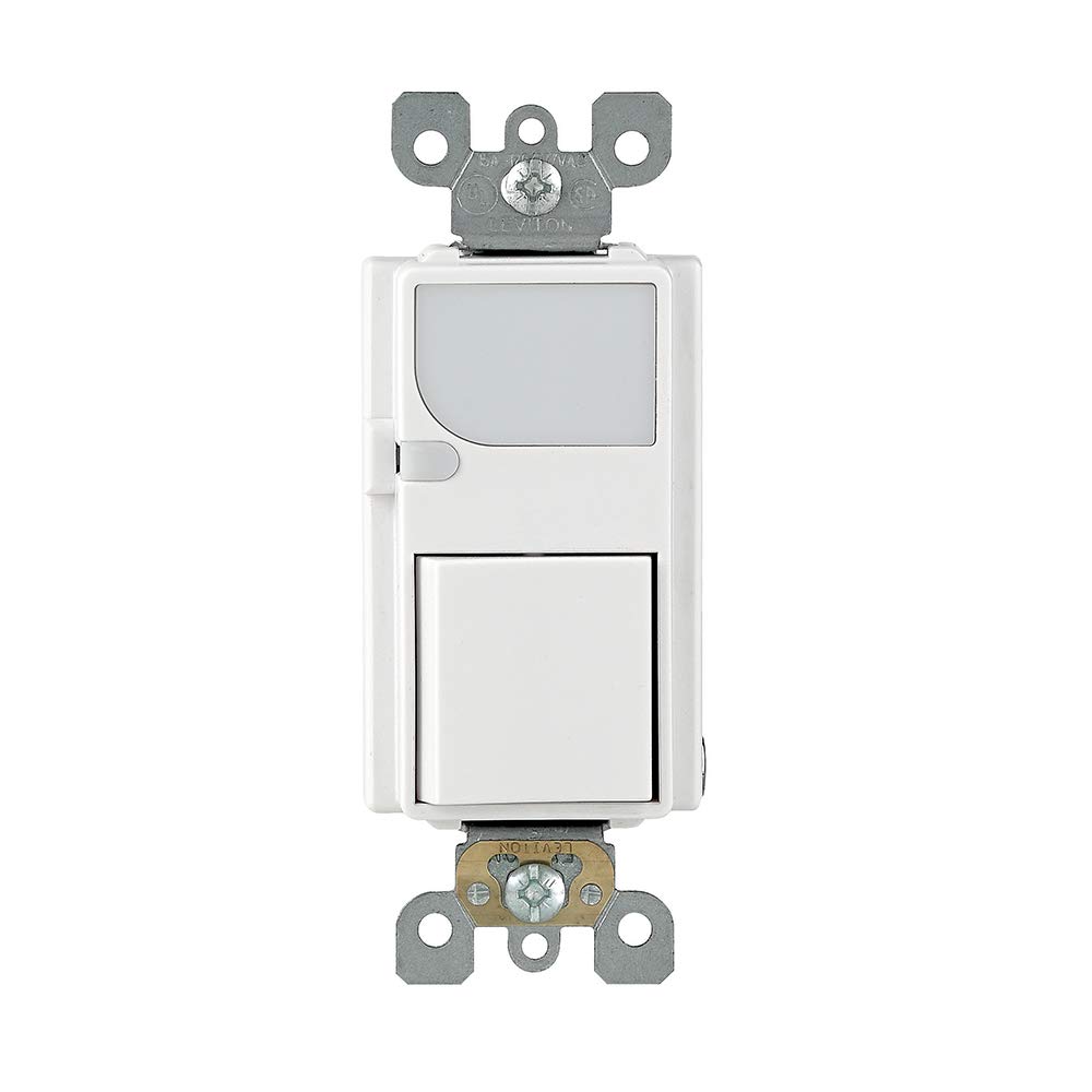 Leviton 6526-W 15-Amp 120V AC Combination Decora Switch with LED Guide ...