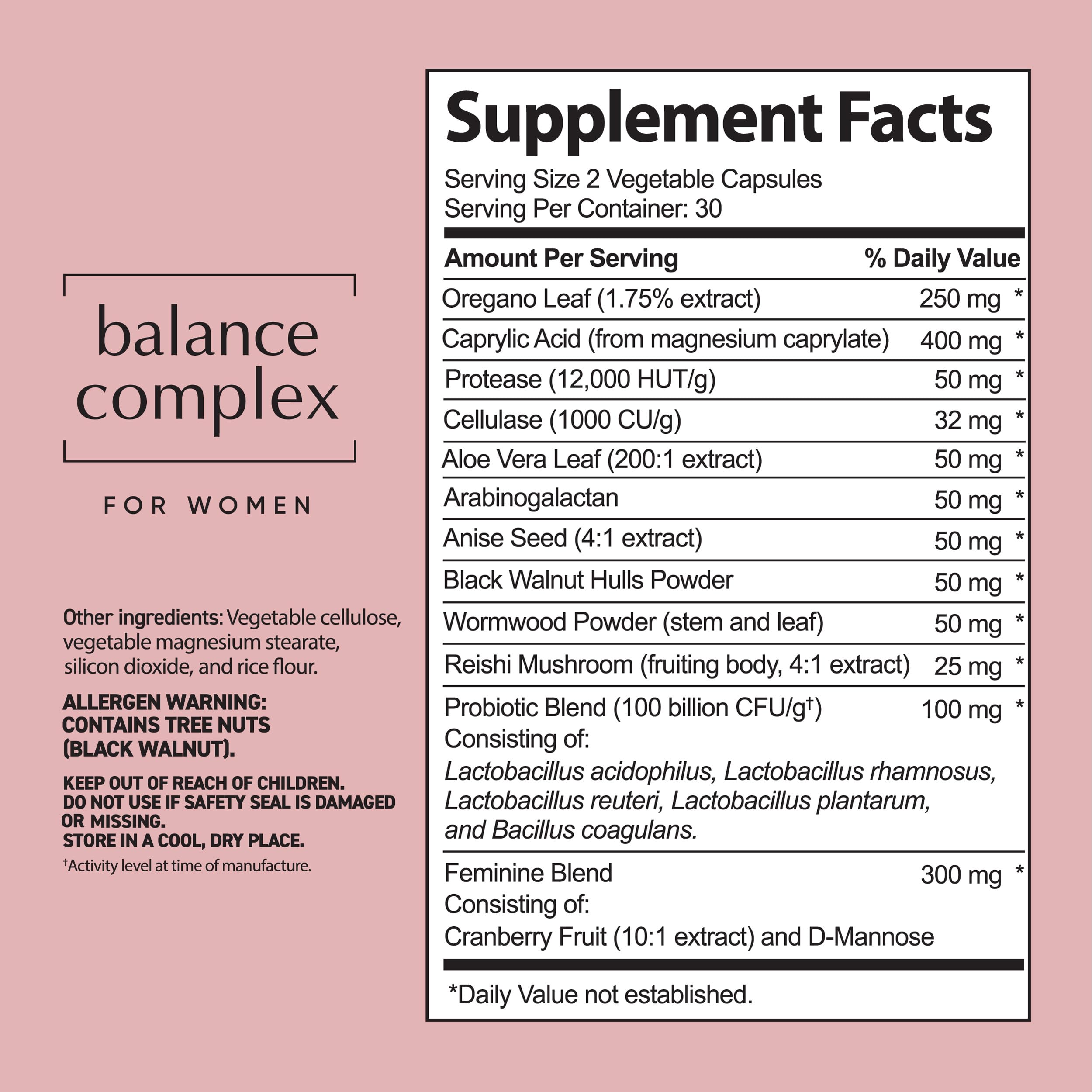 Balance Complex 17-in-1 Vaginal Health 100 Billion Probiotics for Women ...