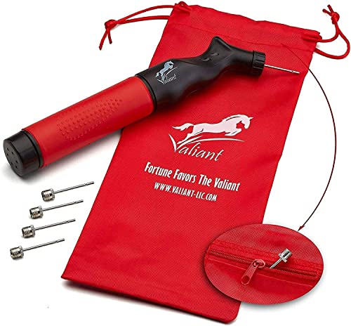 Valiant Sports Ball Pump Inflator with 5 Needles (Pin) and Pouch, Dual ...
