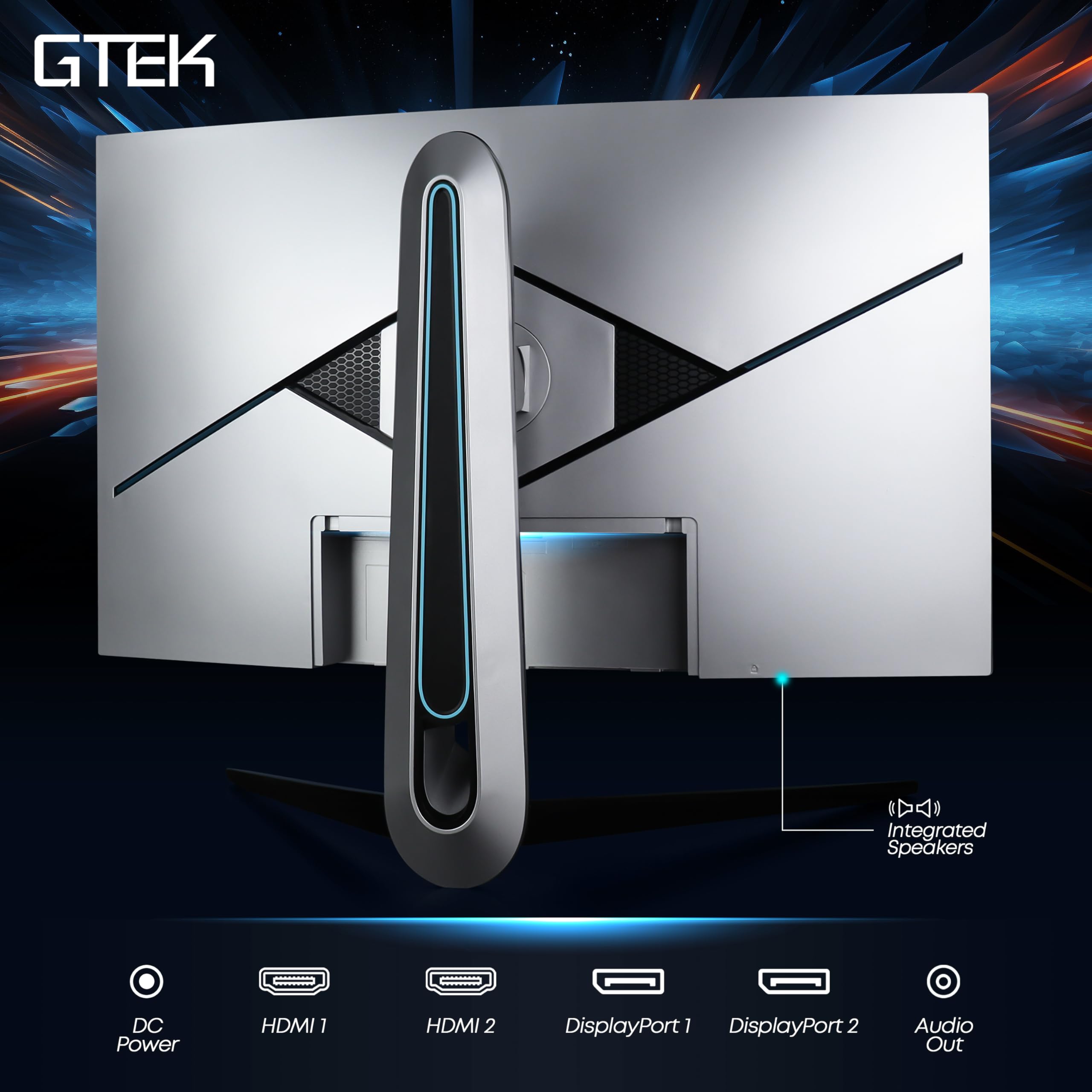 GTEK 27-Inch Curved Frameless Gaming Monitor, Bezel-Less Display ...
