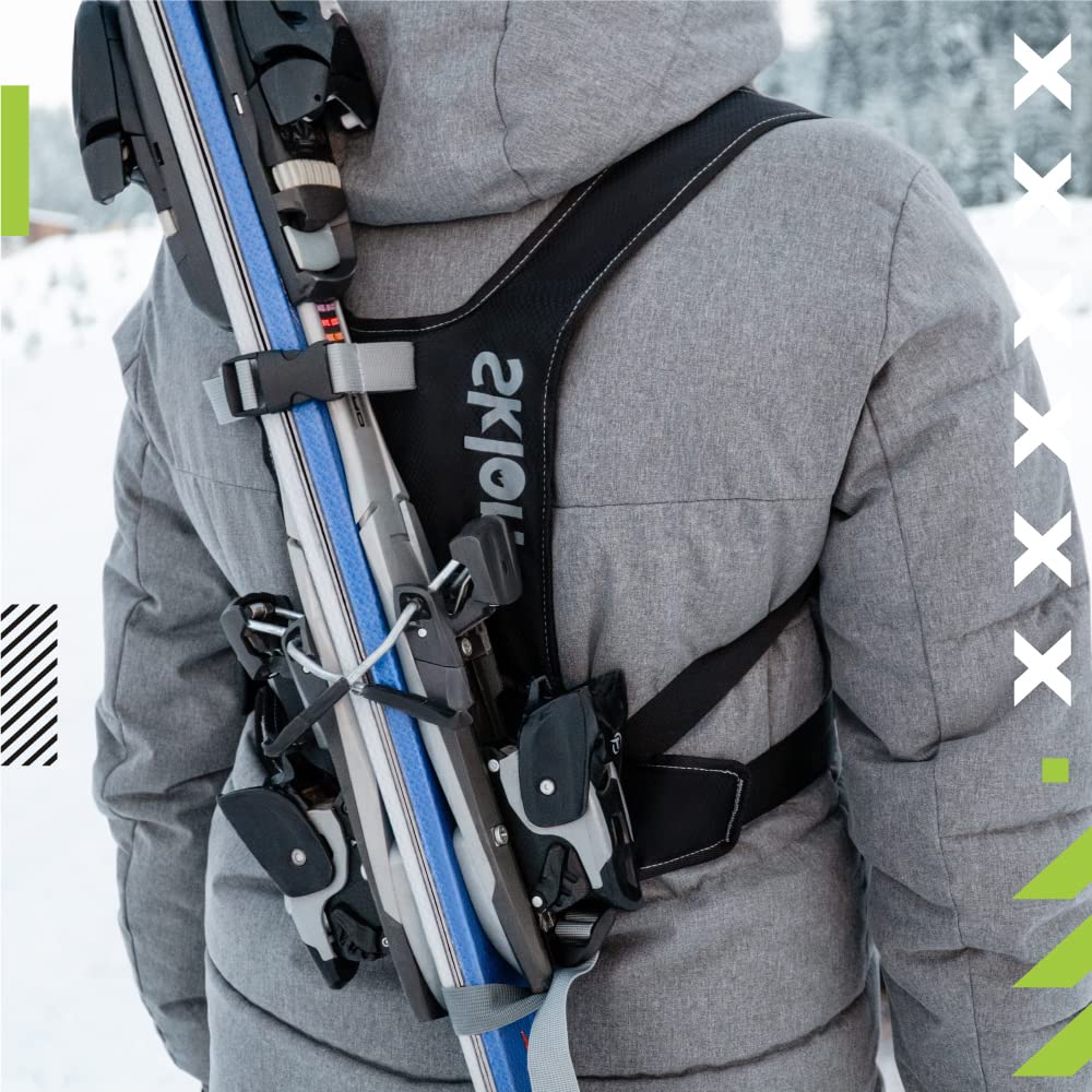 Sklon Adult Ski and Pole Carrier Strap Harness - Avoid the Struggle and ...