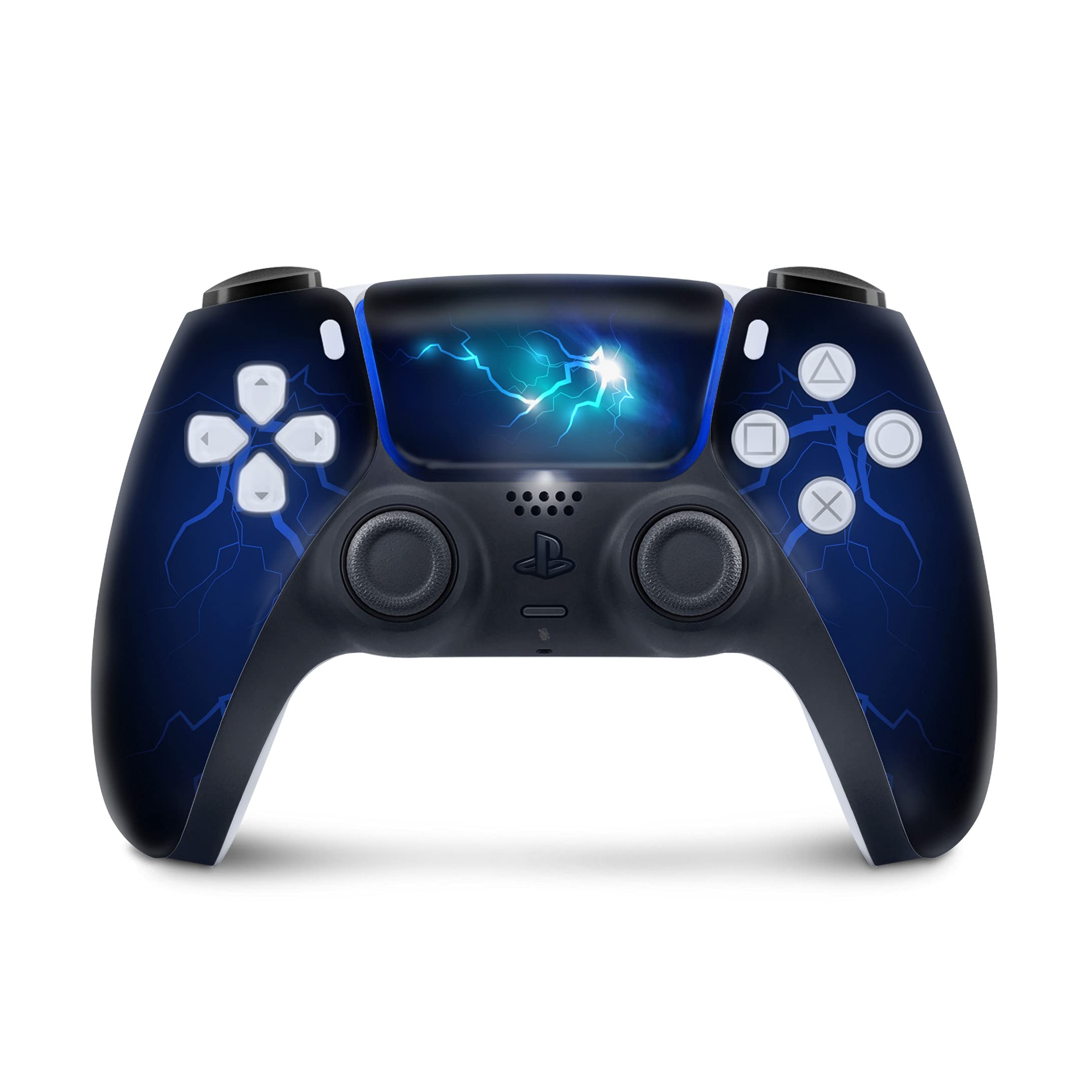 TACKY DESIGN PS5 Blue Lightning Skin For PS5 CONTROLLER SKIN Blue ...