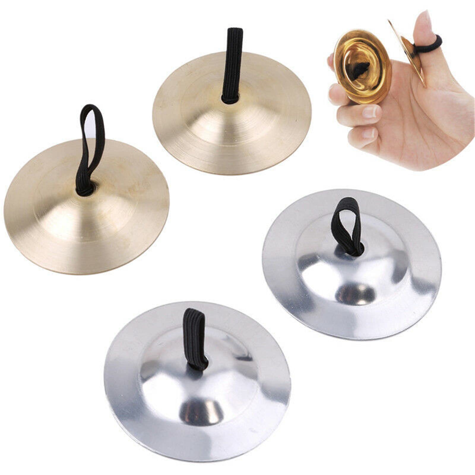 DRUTORE 2pcs Silver Finger Cymbals Belly Dancing Finger Dance Finger ...