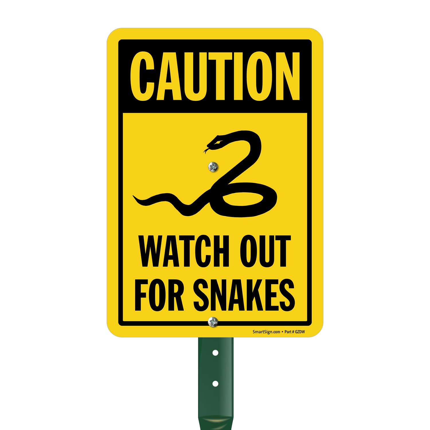 SmartSign 10 x 7 inch “Caution - Watch Out For Snakes” LawnPuppy Yard ...
