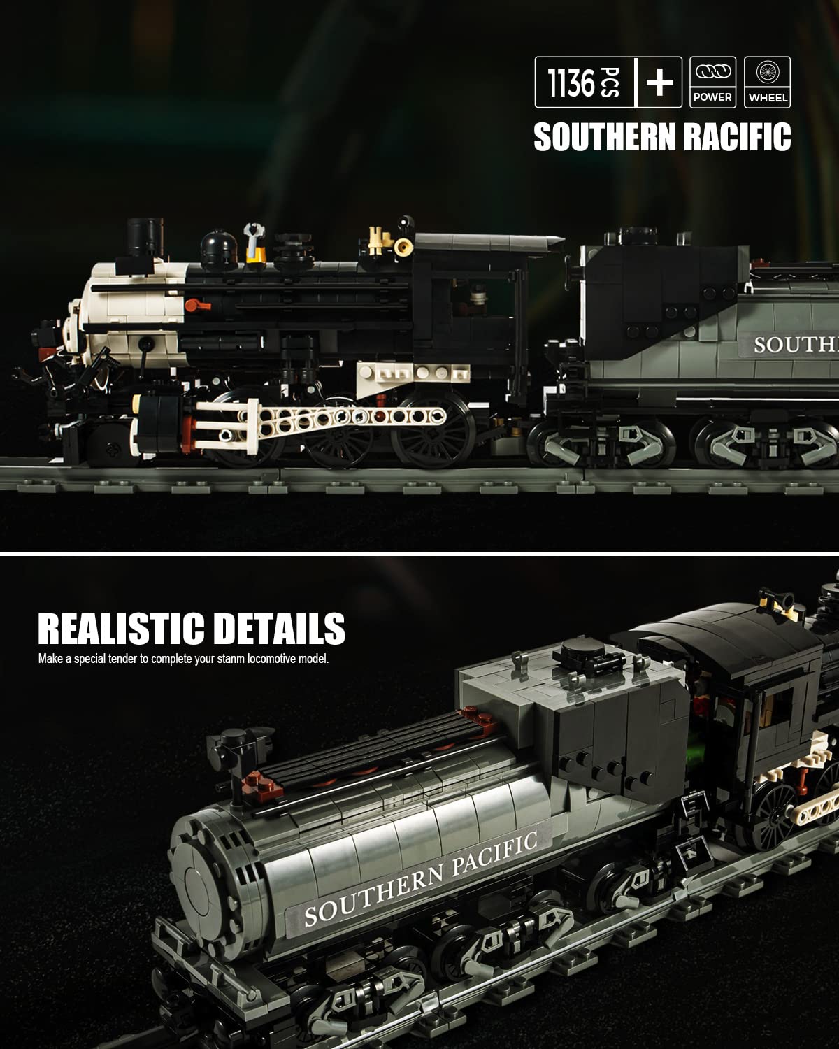 dOvOb CN5700 Steam Train Building Kit with Train Track, Collectible ...