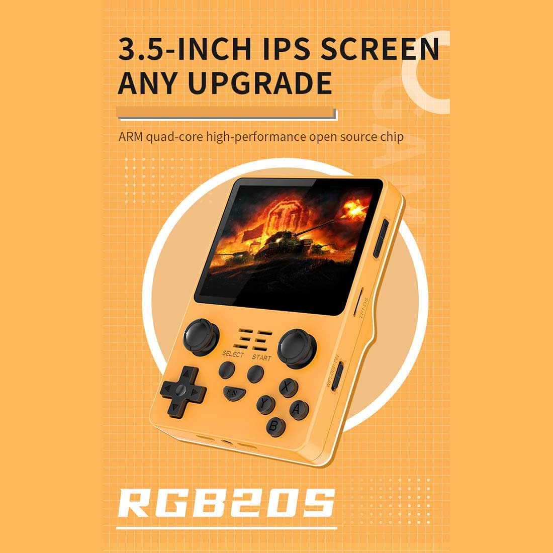 Powkiddy RGB20S Handheld Arcade Game Console, 3.5 Inch Retro Video Game Console with 128G Card ...