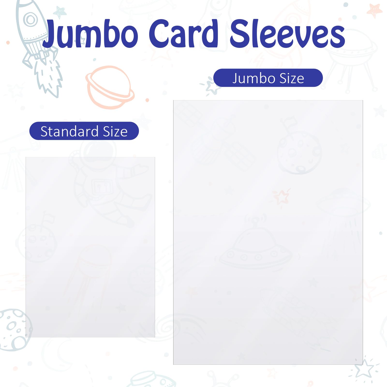 100 Pack Jumbo Card Binder Giant Card Sleeves Big Clear Trading 8.3 x 5 ...