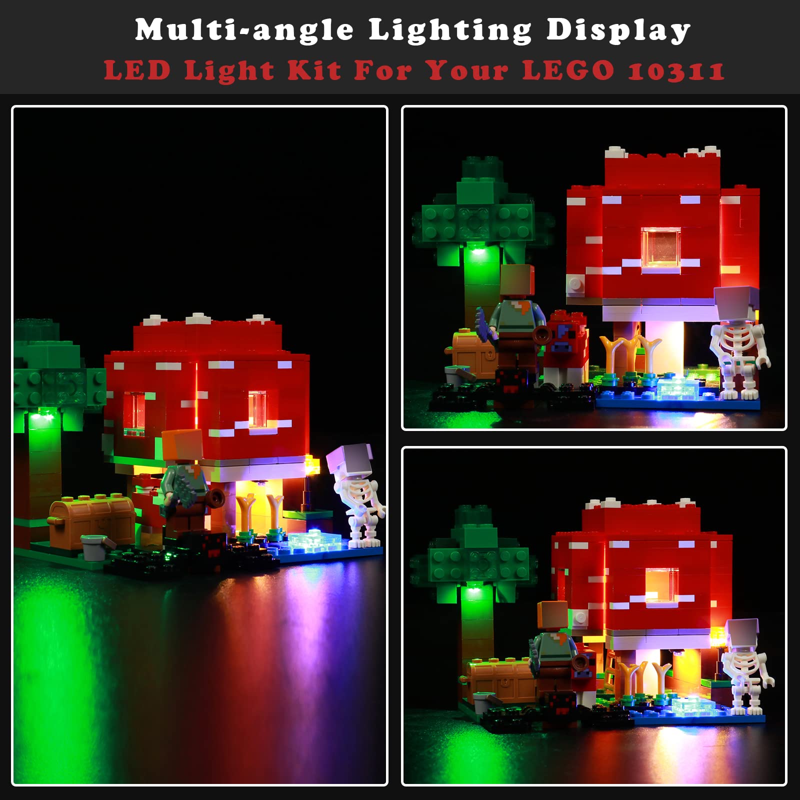 Xunsan LED Light Kit for Lego Minecraft The Mushroom House 21179 ...