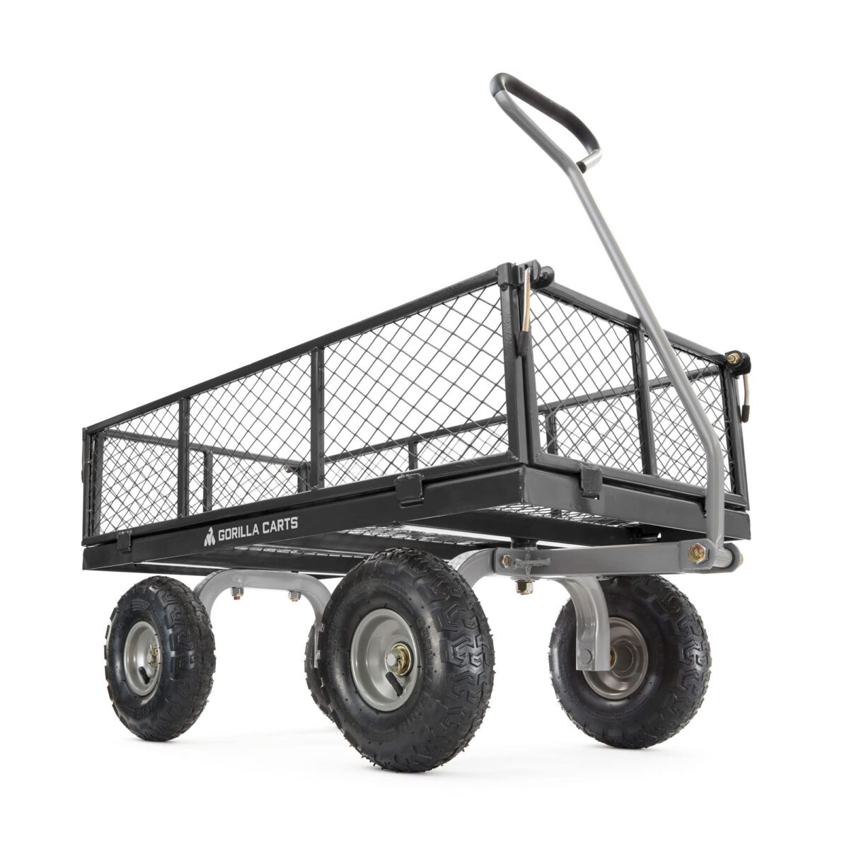Gorilla Carts GOR1400-COM Heavy-Duty Steel Utility Cart with Removable Sides and 15" Tires, 1400 ...