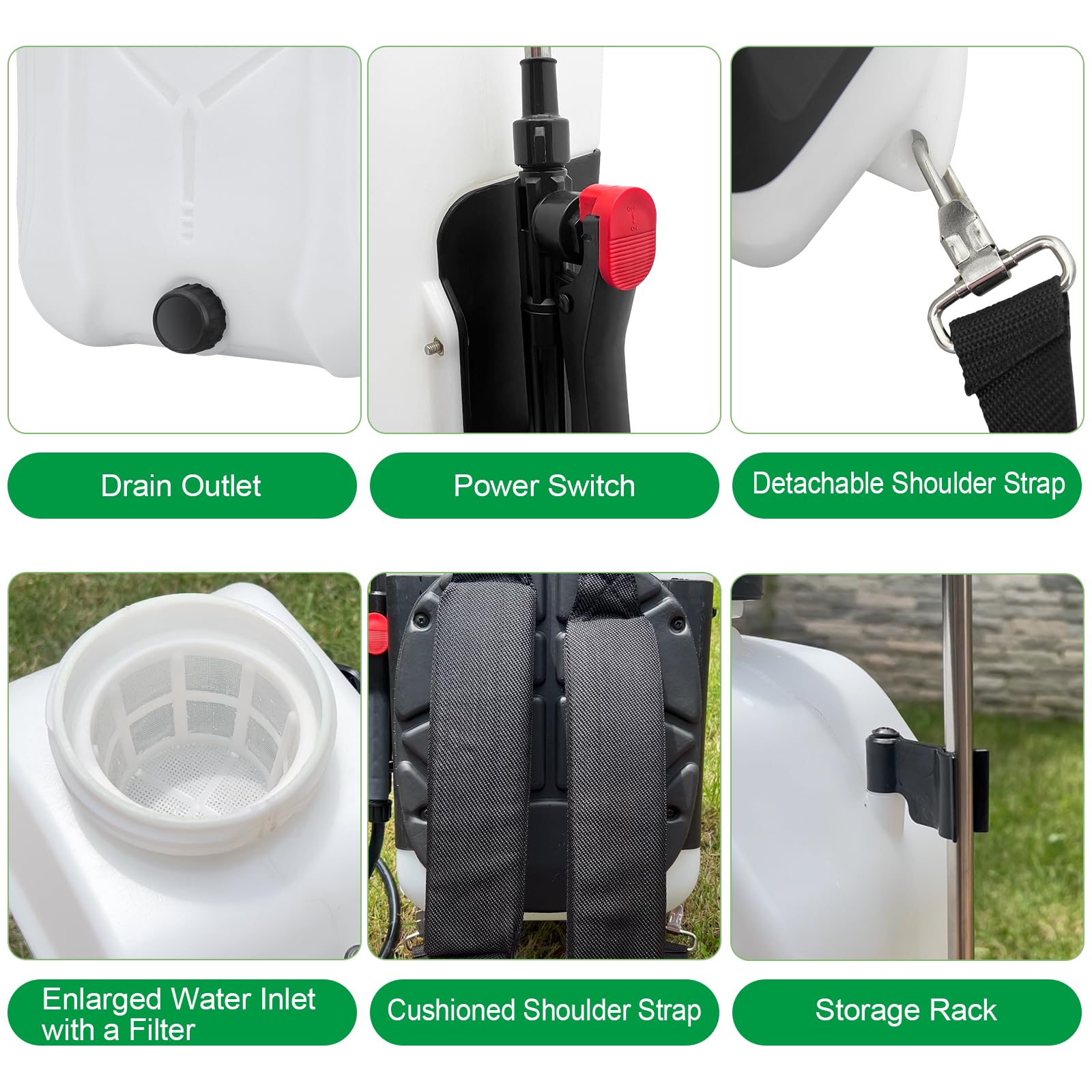 SideKing Battery Powered Backpack Sprayer 4 Gallon, Powerful Electric ...