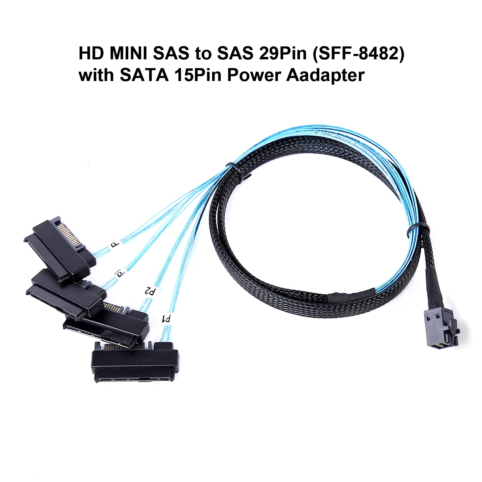 ADCAUDX Mini-SAS to SAS-Cable: 0.5M SFF-8643 to SAS SFF-8643 to SFF ...
