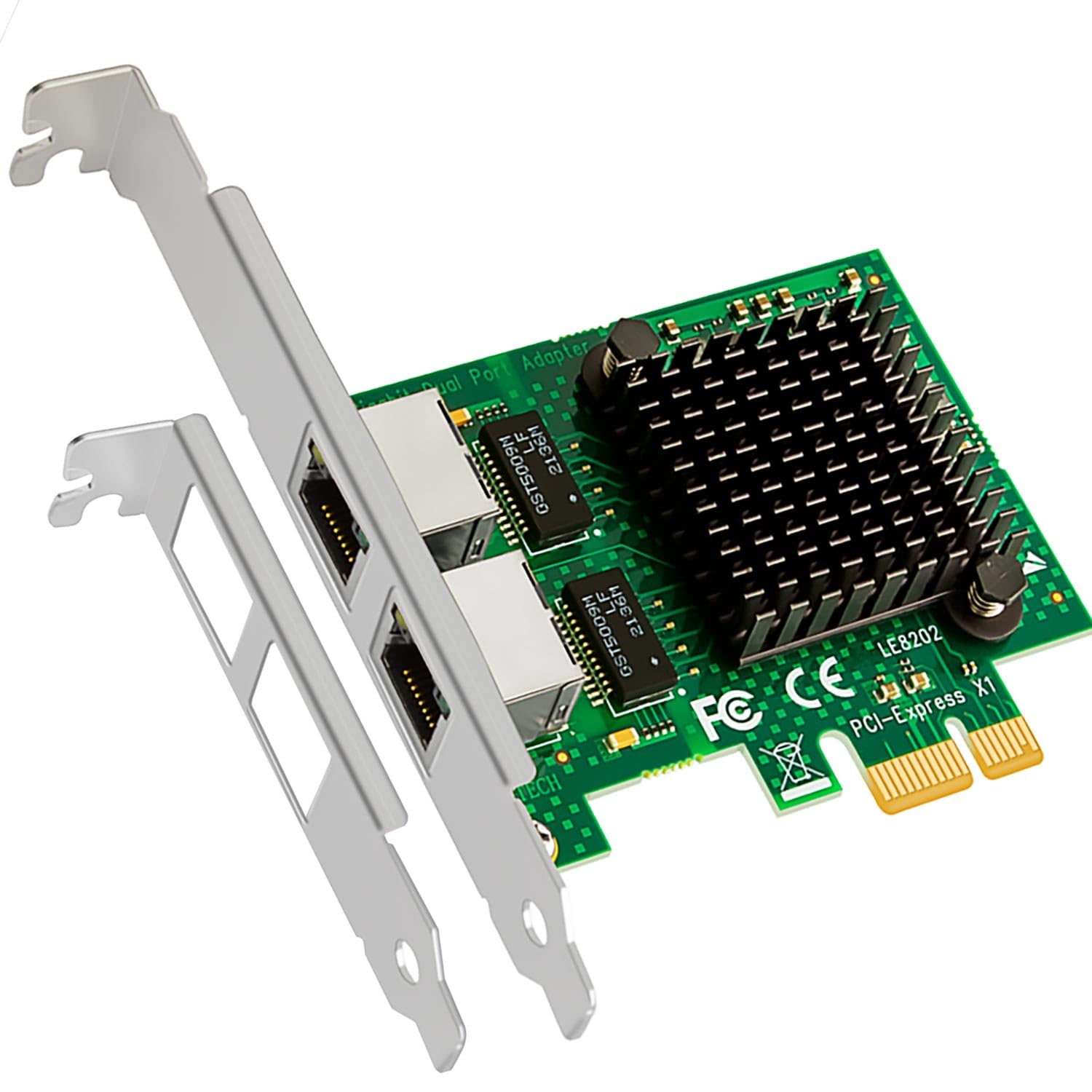 GLOTRENDS LE8202 2-port Gigabit PCIe Ethernet Network Card, 2 x ...