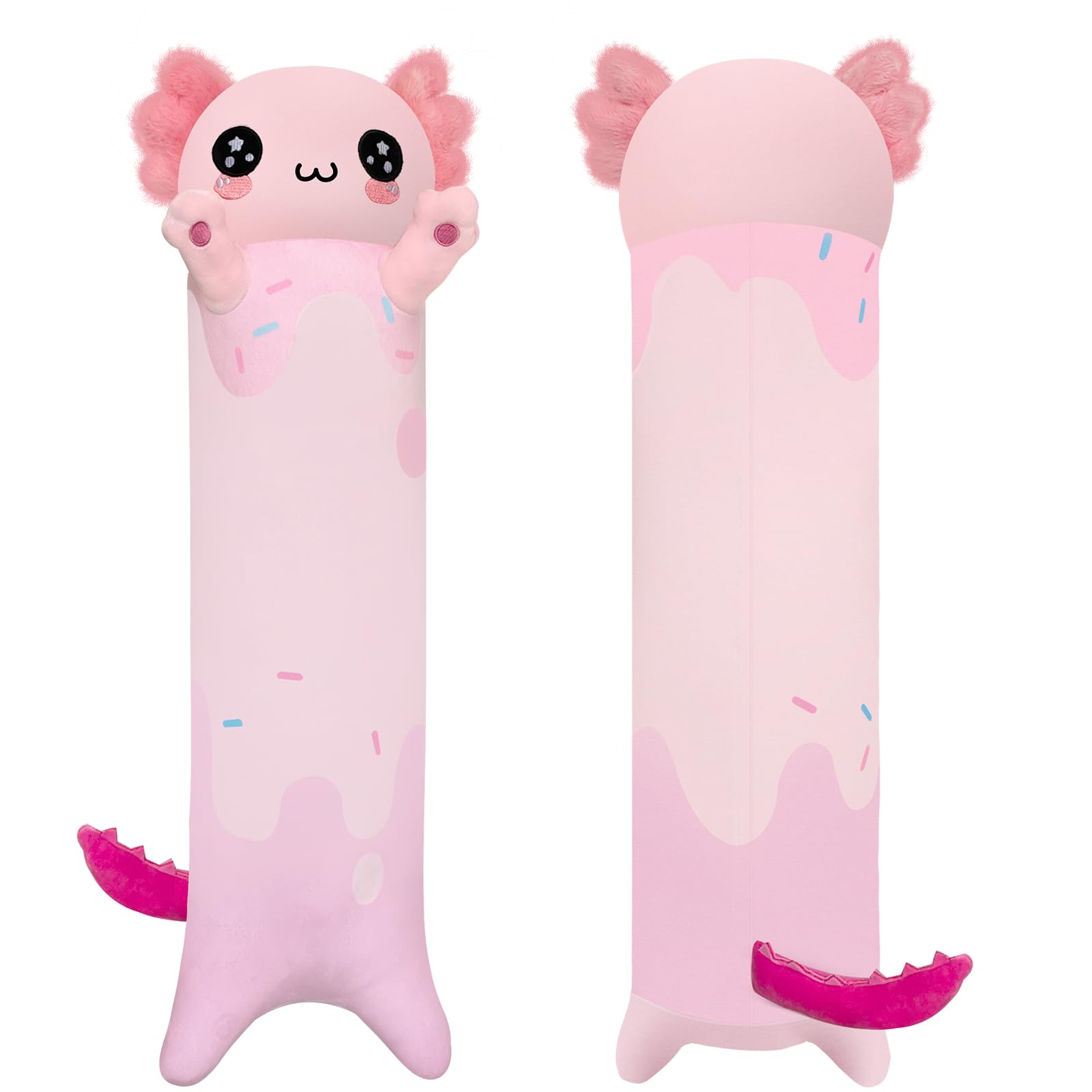 NXNYNZ Pink Long Axolotl Plush Pillow, 28" Soft Cute Axolotl Stuffed ...