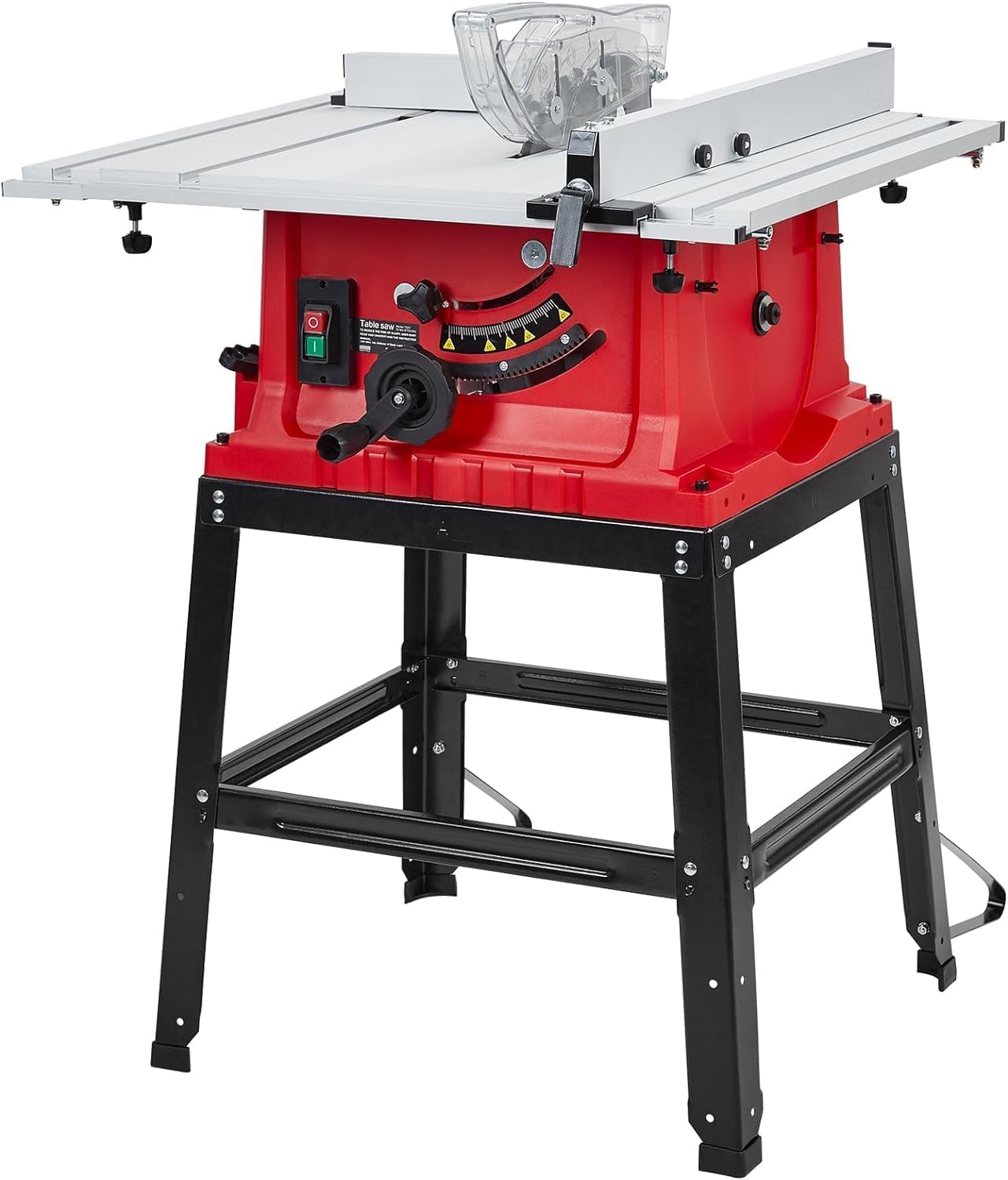 10 Inch Table Saw With Stand, 15A 5000RPM Portable Benchtop Table Saw ...