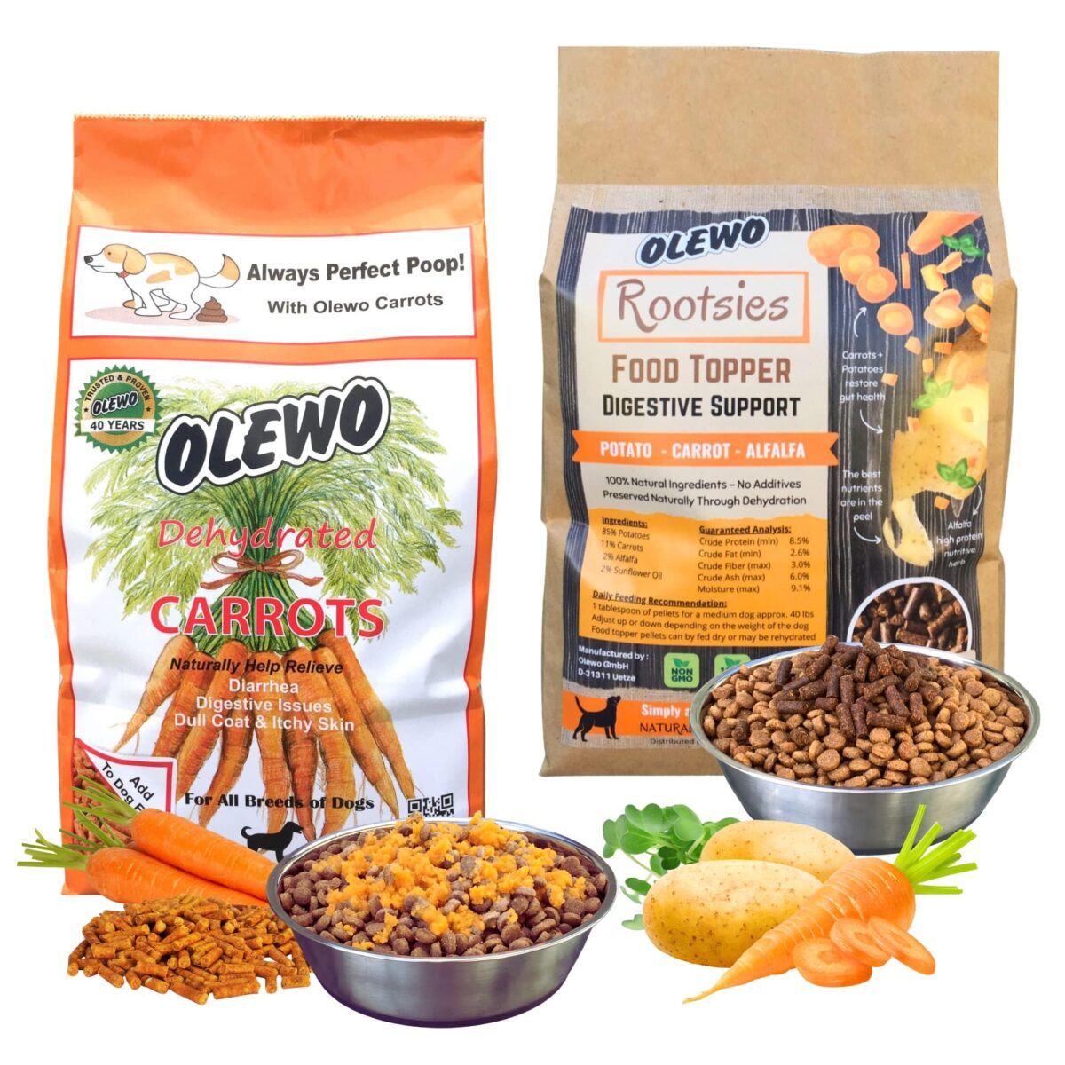 Olewo Original Carrots for Dogs – Fiber for Dogs Keep Poop Firm ...