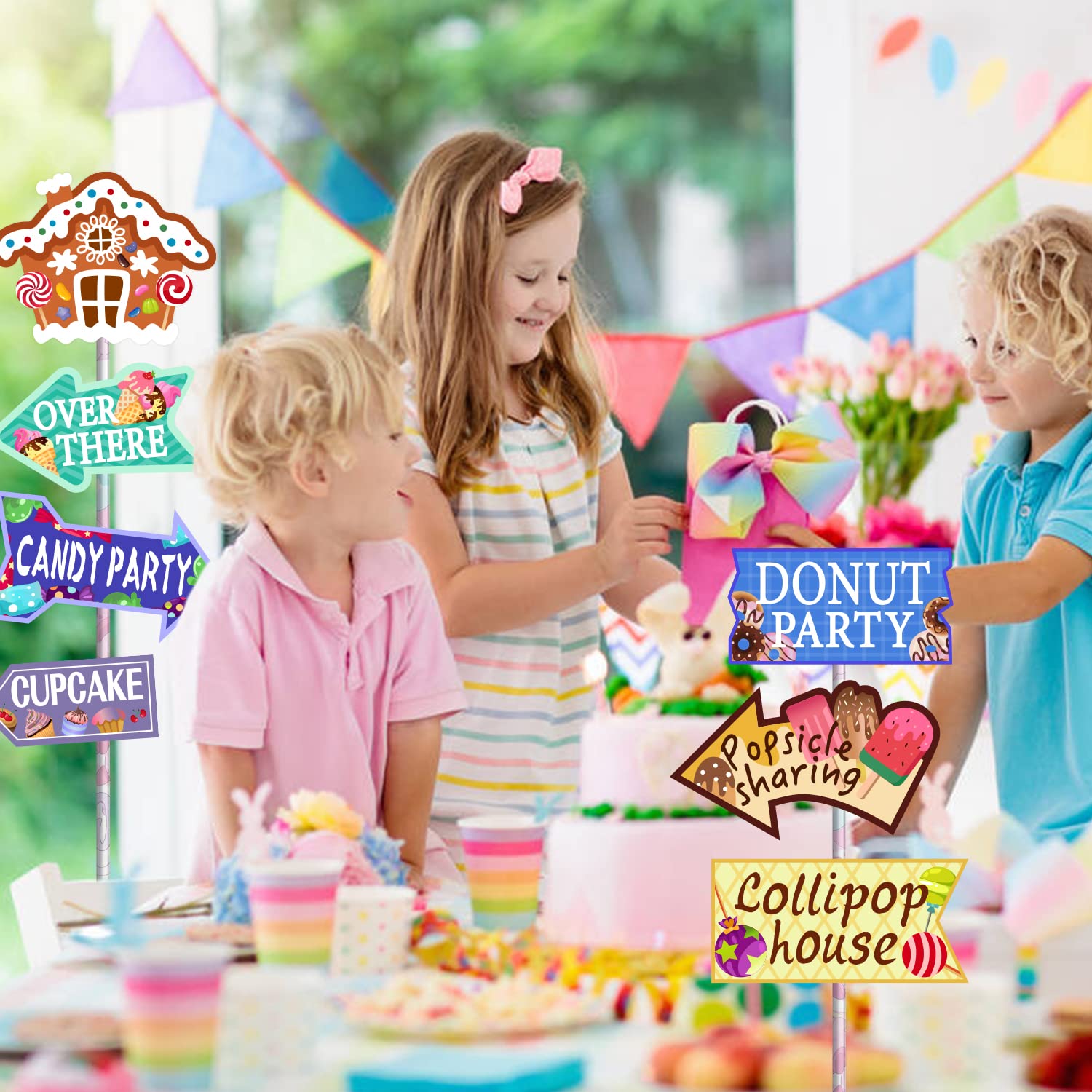 LOKIPA 20 PCS Candyland Party Decorations, Candy Land Decoration Party Sign Welcome Candyland ...