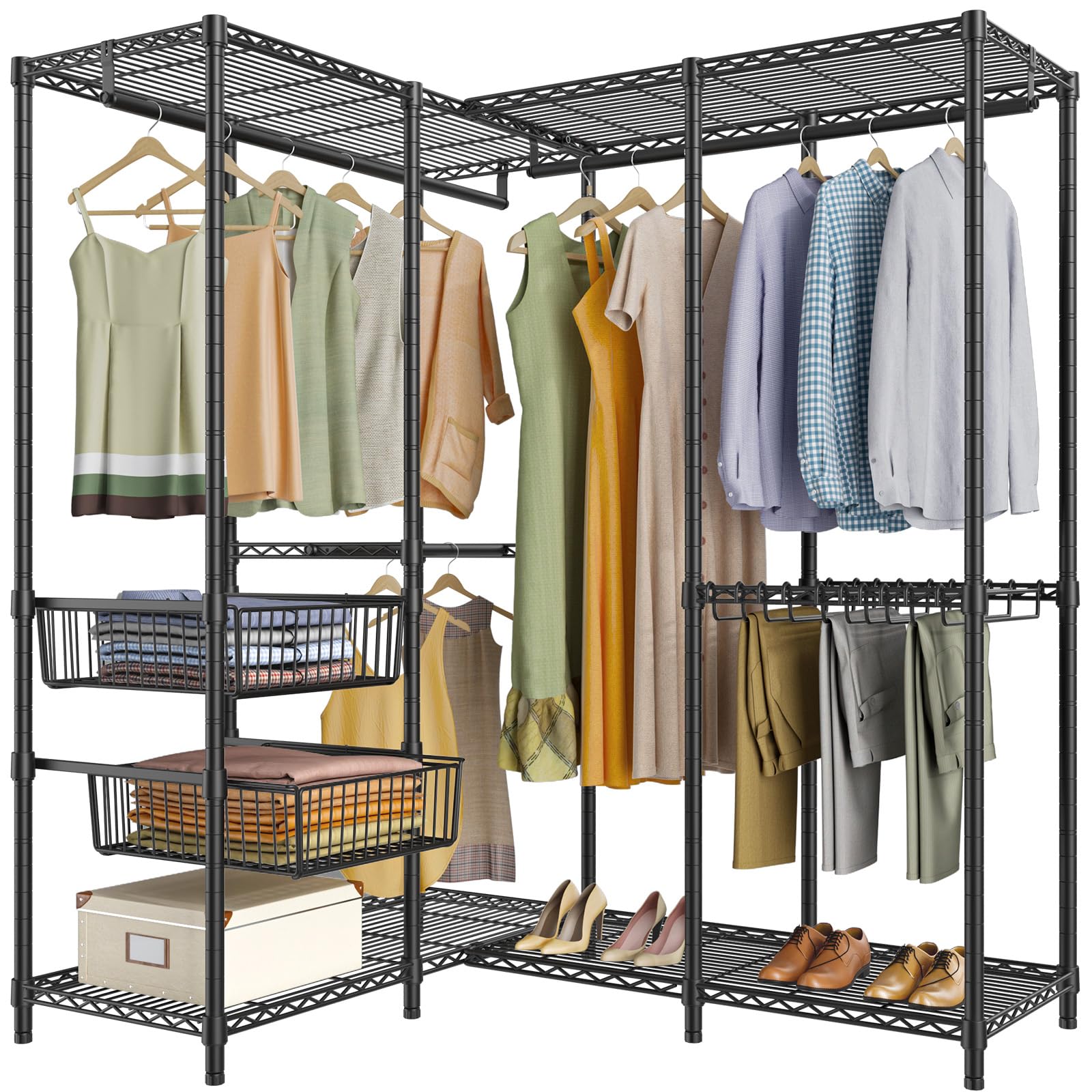 VIPEK L40 Pro L Shape Garment Rack Corner Clothes Rack for Hanging ...