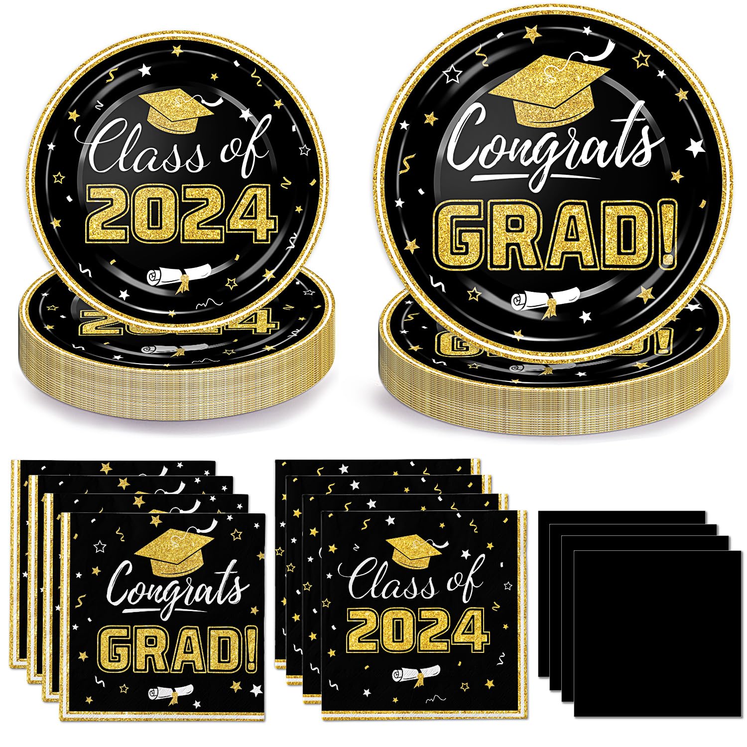 Graduation Plates and Napkins 2024 Graduation Party Supplies Congrats ...