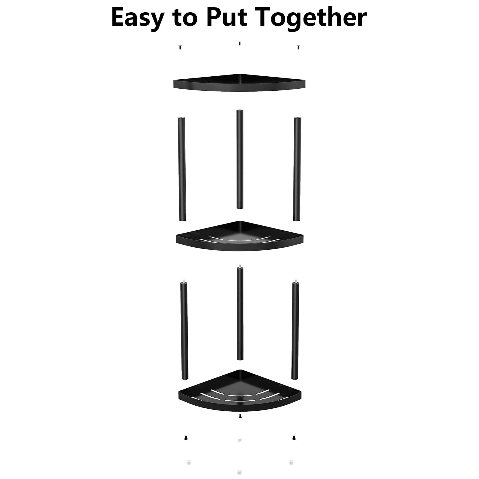Taaji Standing Shower Caddy Corner, Metal Shower Shelf Caddy Stand ...