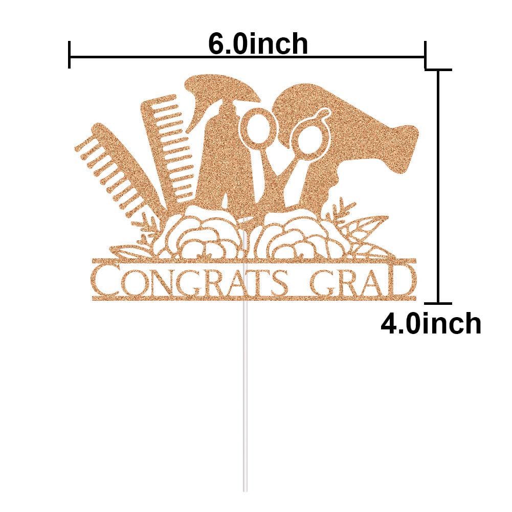 Glitter Barber Congrats Grad Cake Topper, Hairdresser Graduation Party ...