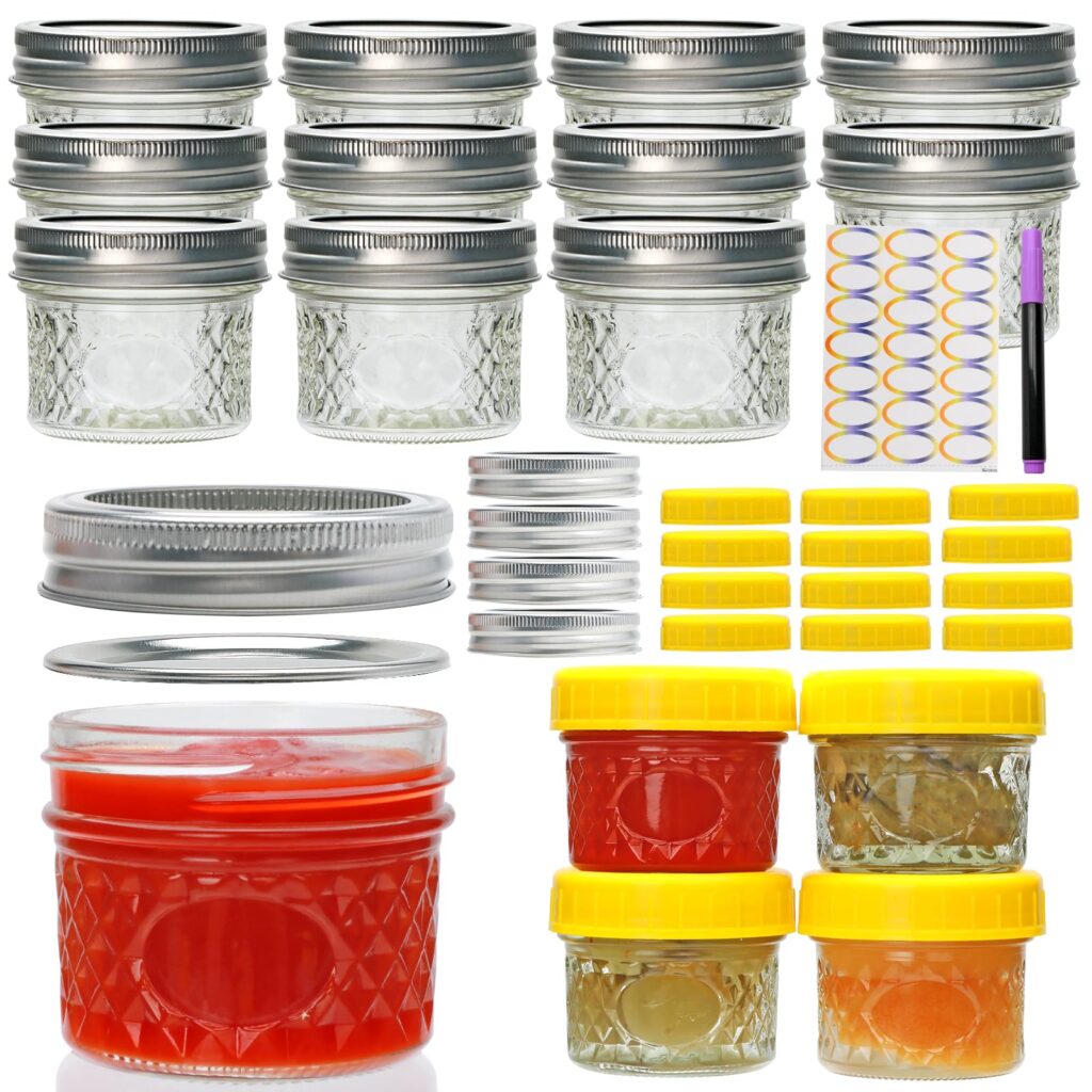 Datttcc Set of 15 Glass Food Storage Jars,8 OZ Glass Jars With Bamboo ...