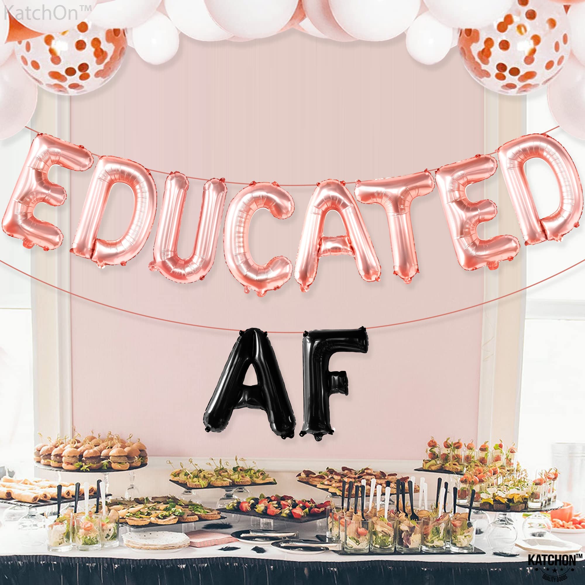 KatchOn, Rose Gold Educated AF Balloons Banner - 16 Inch | Educated AF ...