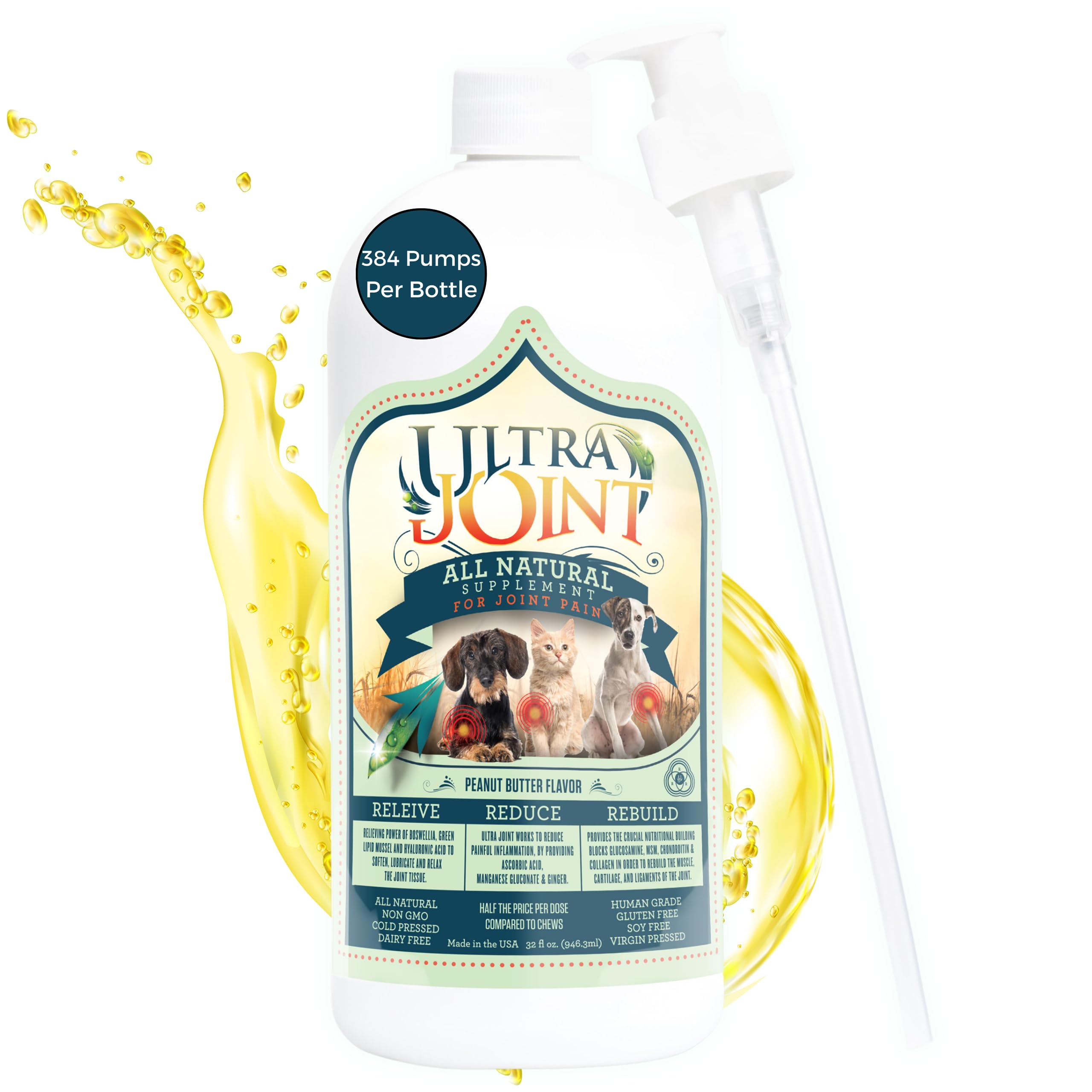 Ultra Joint - Liquid Joint Support Supplement for Dogs with Glucosamine ...