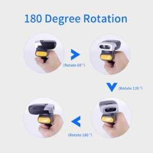 Symcode Bluetooth 2D Ring Long Range Scanning Barcode Scanner,4.9Ft- 6 ...