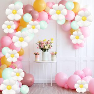 JOPY Daisy Balloon Garland Arch Kit Macaron Pastel Flower Rainbow Balloons Theme Party ...