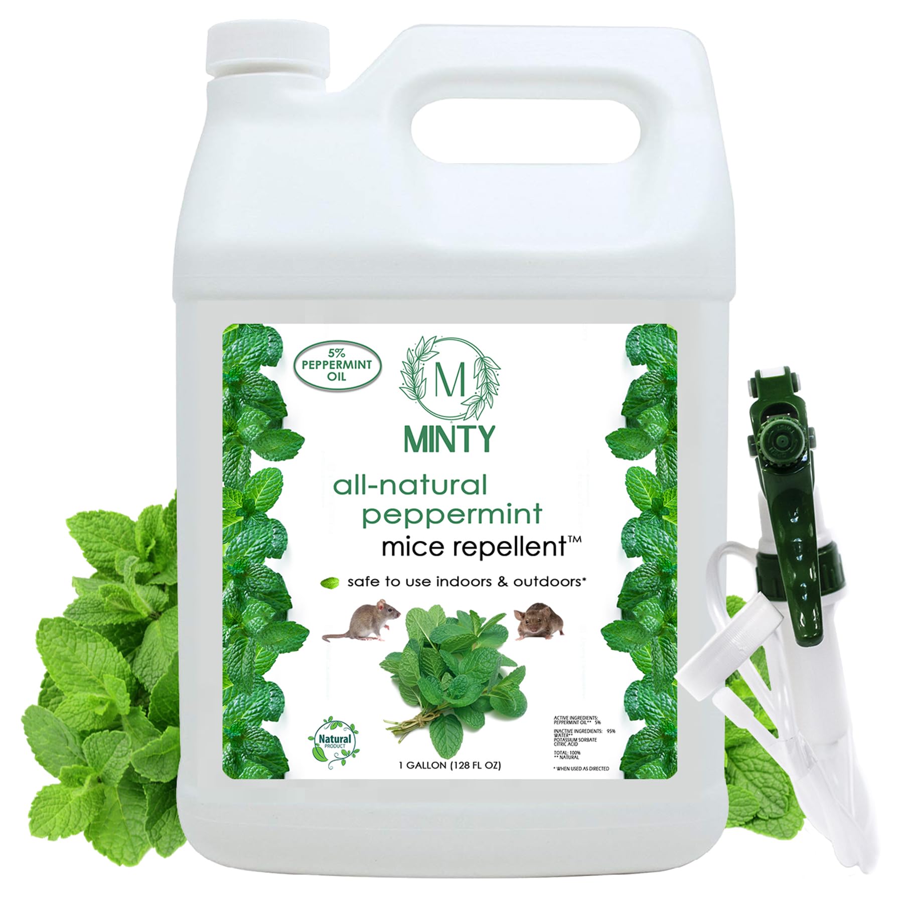 Minty Mice Repellent, Natural 5% Peppermint Oil Spray for Mice, Mouse ...