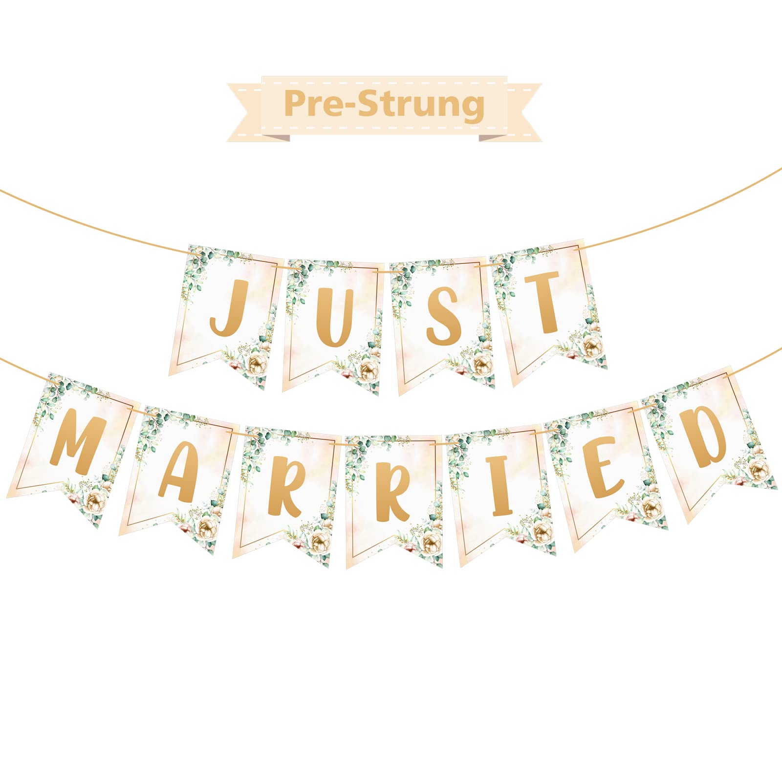 Just Married Banner - Just Married Sign - Floral Wedding Engagement ...