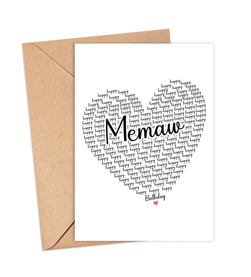 GavinsDesigns Happy Birthday Memaw Card - Cute Happy Birthday ...