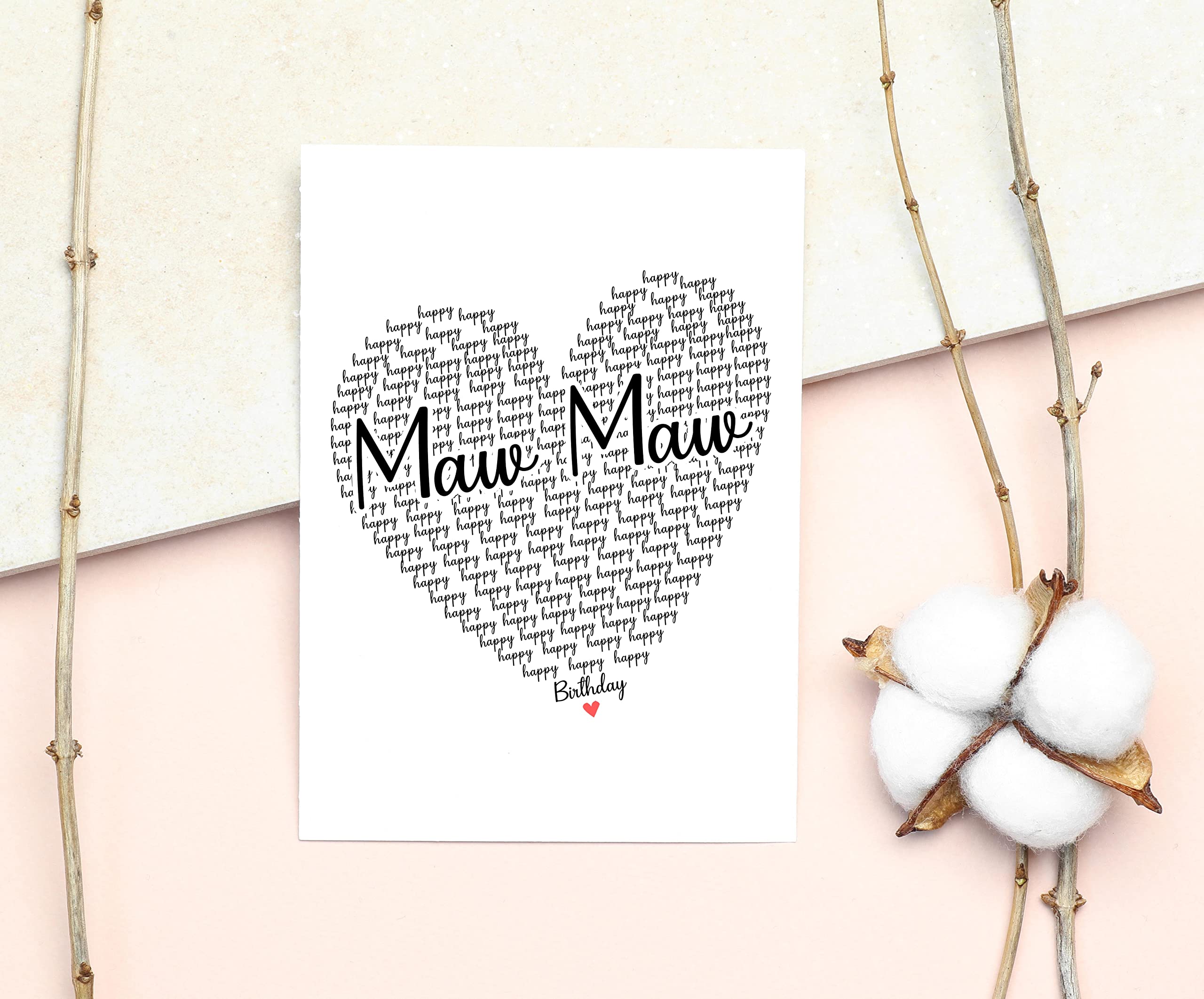 Happy Birthday Maw Maw Card - Cute Happy Birthday - Birthday Greeting Card - Sweet Birthday Card ...