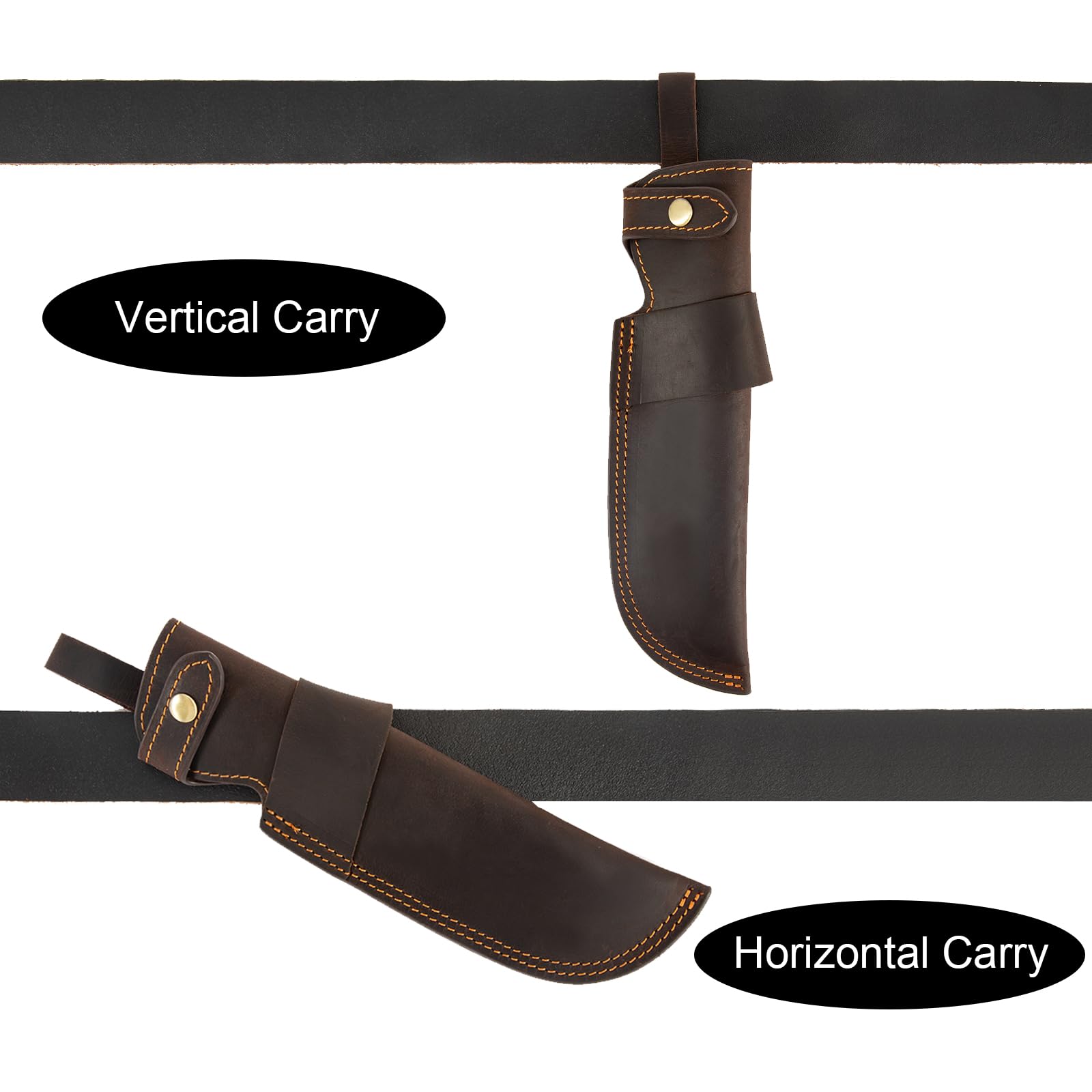 Belt Knife Sheath, Knife Holster for 5 inch Blade Knife, Horizontal ...