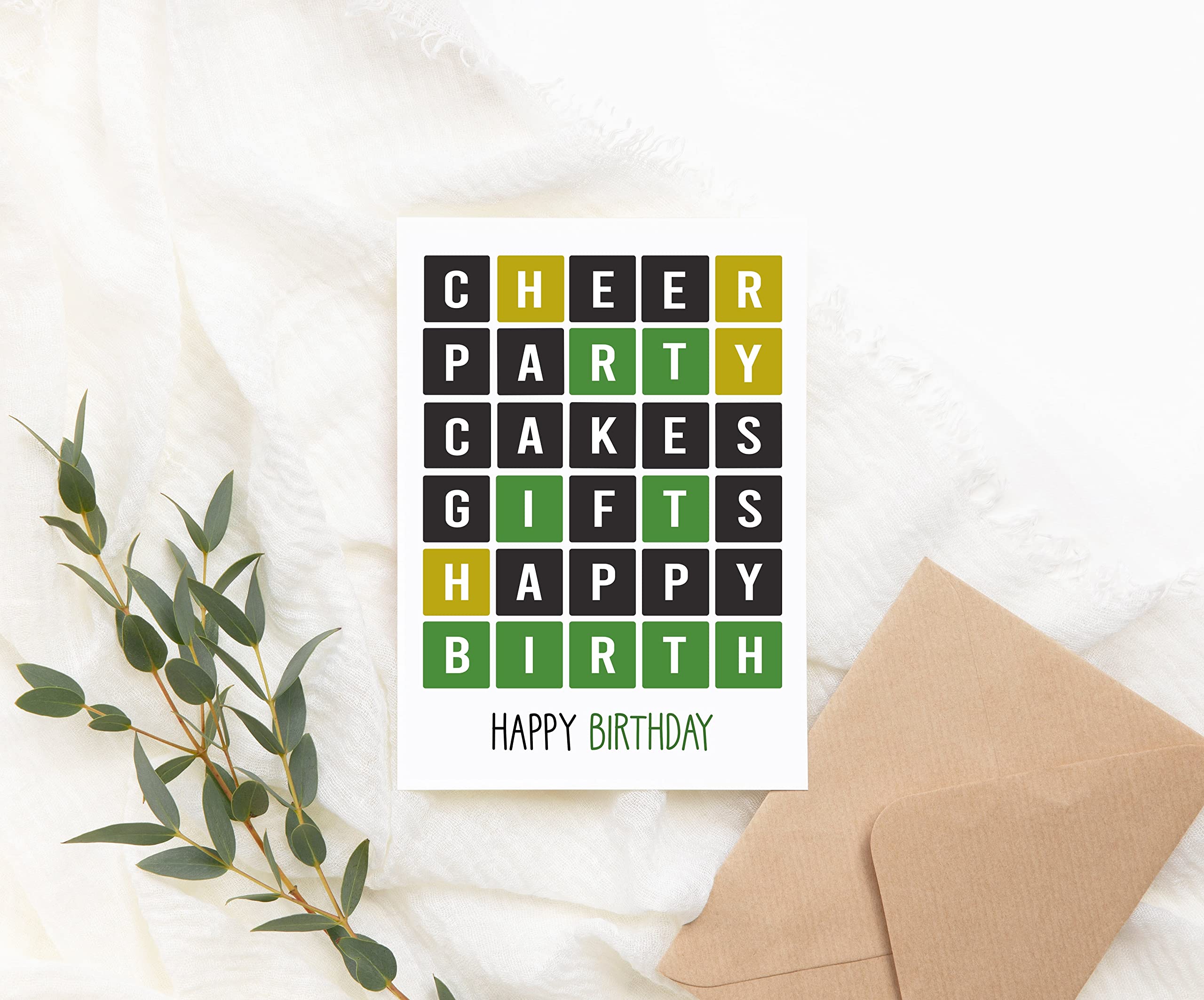 Wordle Birthday Card - Cute Birthday Card - Funny Wordle Birthday Card ...