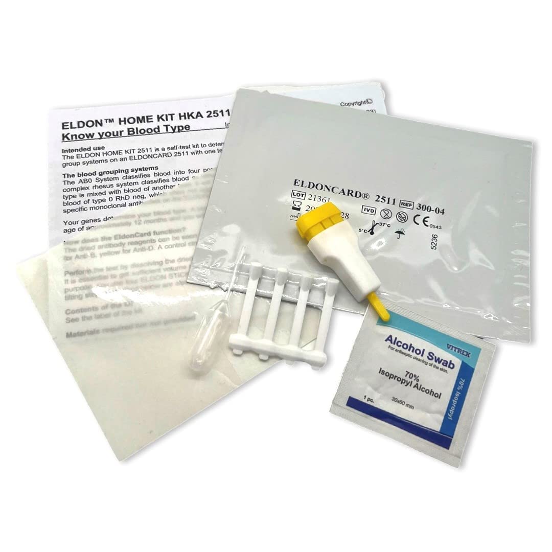 Eldoncard Blood Typing Kit, 3 Test Pack, Know Your Blood Type, Accurate ...