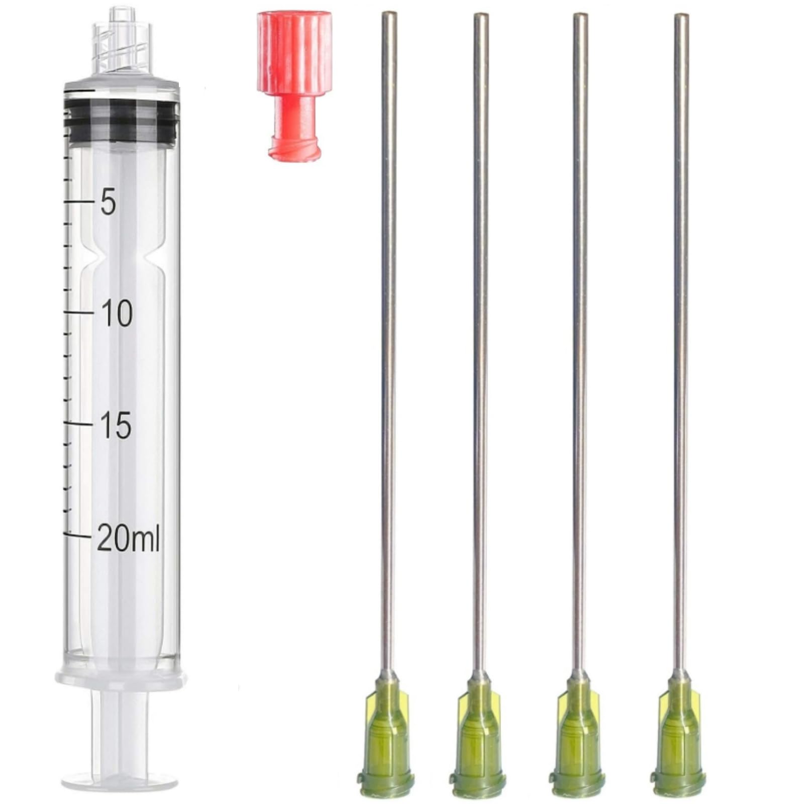 20 ml Syringe with Luer Lock Needles 4" and Storage Cap | Oil Injector ...