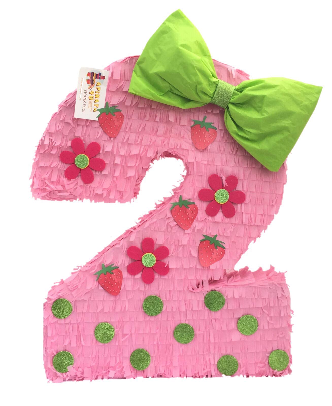 20" Tall Strawberry Theme Number Two Pinatal Strawberry Party ...