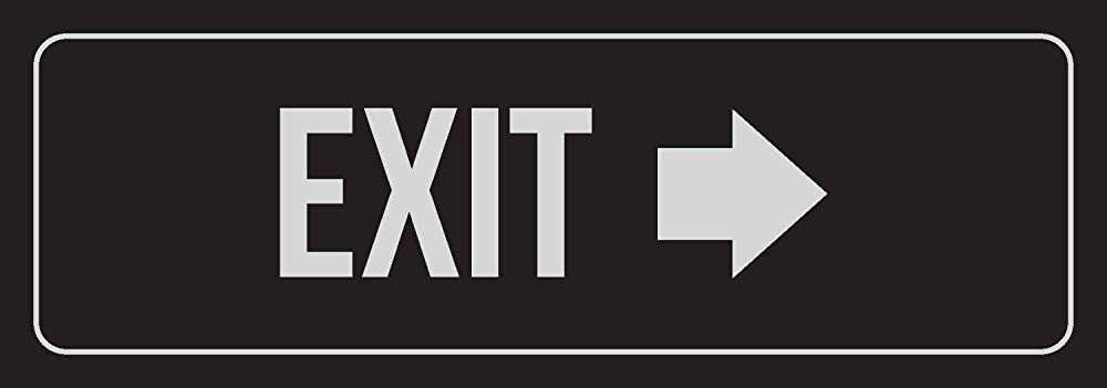New Great Black Background with Silver Font Exit Right Arrow Business ...