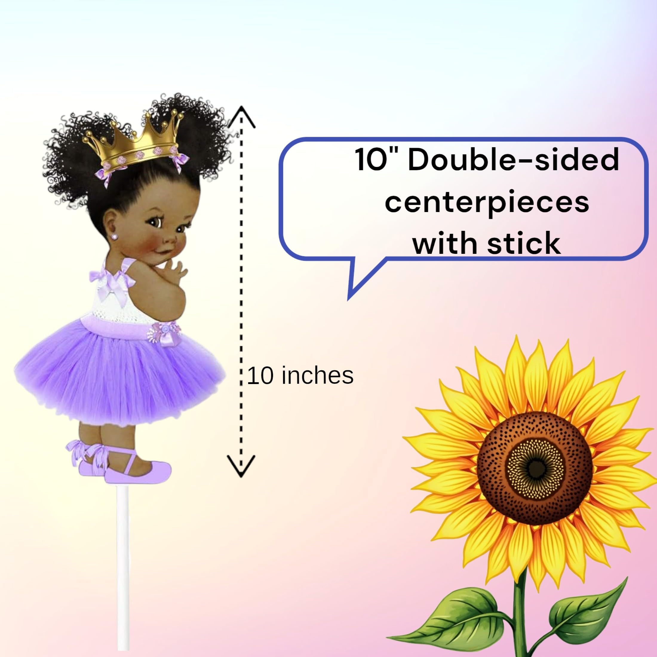Little Lavender Princess Table Decoration Centerpieces, Set of 3 ...
