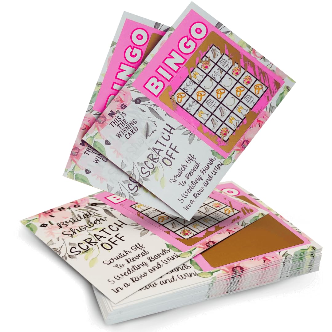 My Scratch Offs - 26 Pink Floral Scratch Off Bingo Cards Perfect for ...
