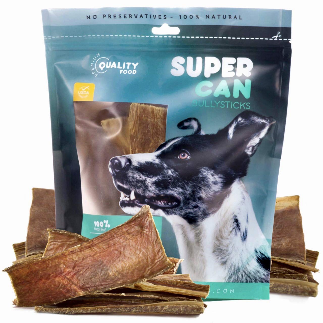 SUPERCAN BULLYSTICKS Beef Bully Sticks for Small Medium Large Dogs (8oz ...