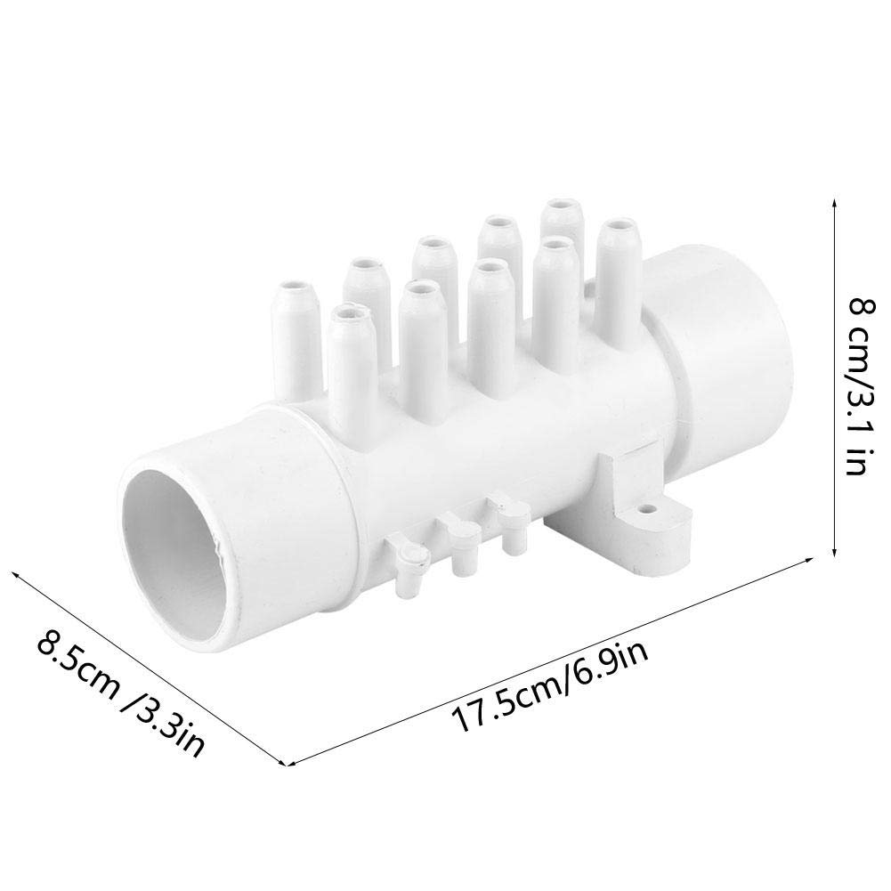 Fdit 1.5in 10mm 10 Port PVC Pool Plumbing Manifold with 6 Plugs Hot ...