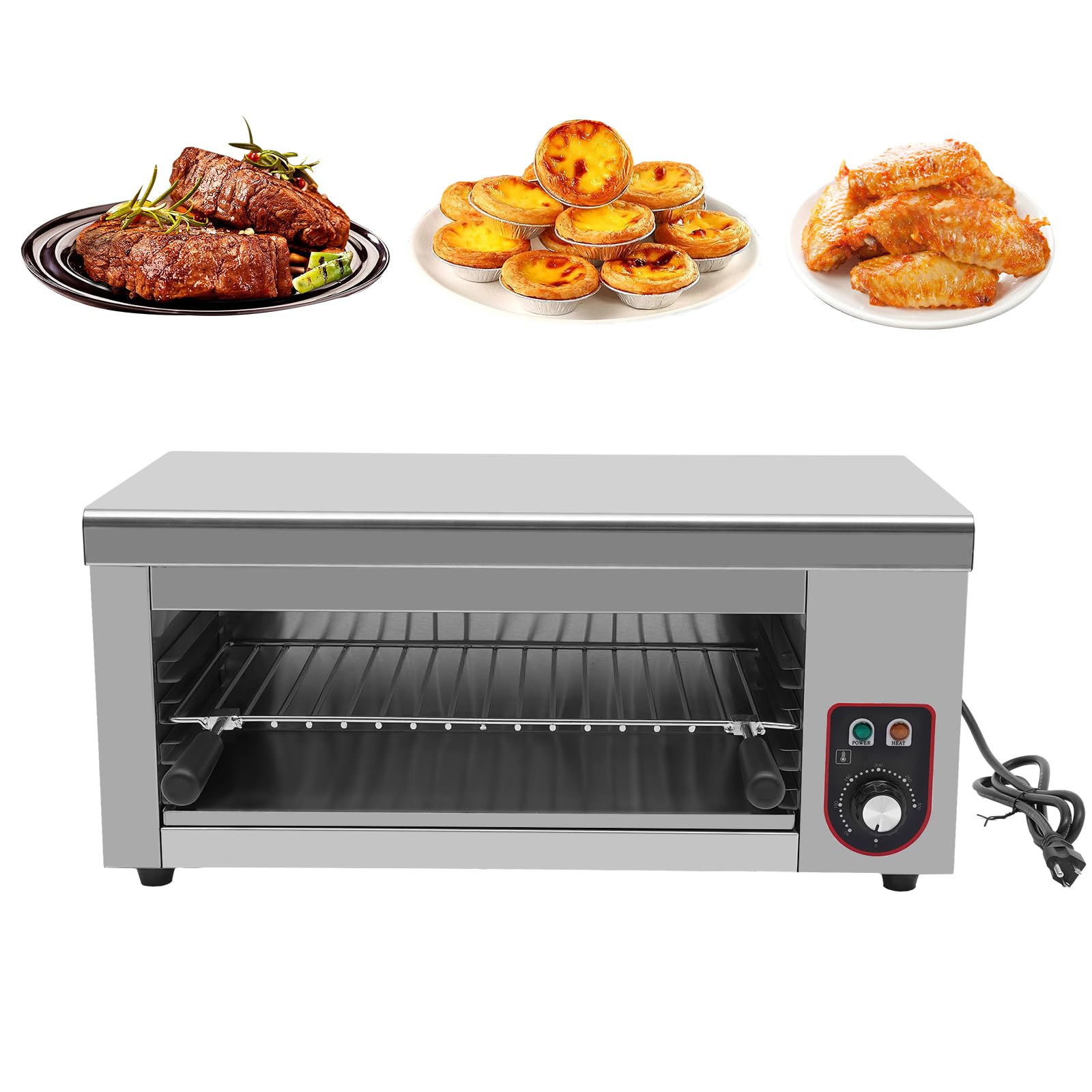1500W Electric Cheese Melter Grill, 110V Commercial Salamander Broiler ...